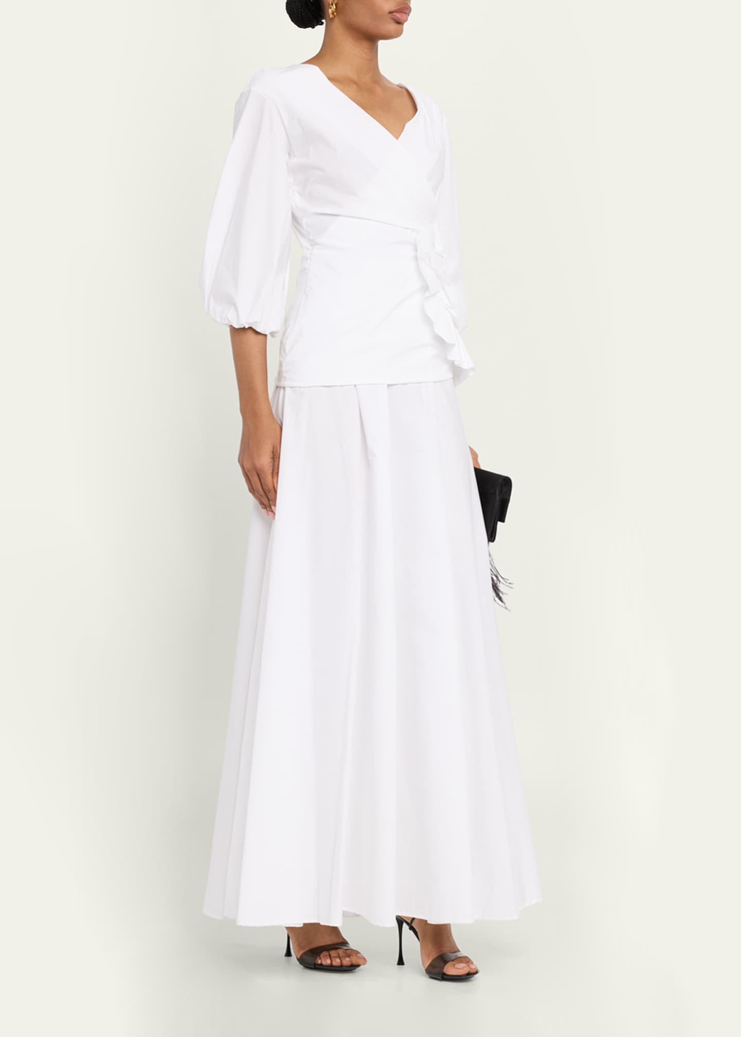 Chiara Boni La Petite Robe Flower-Embellished Stretch Cotton Maxi Dress ...