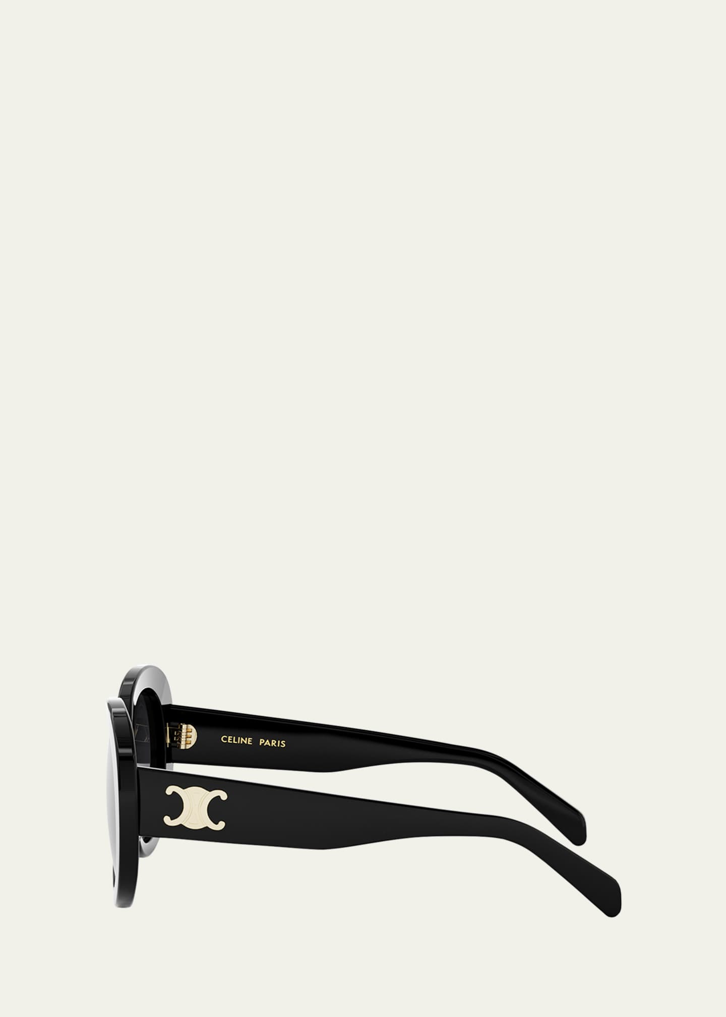 Celine Triomphe Logo Oval Acetate Sunglasses - Bergdorf Goodman