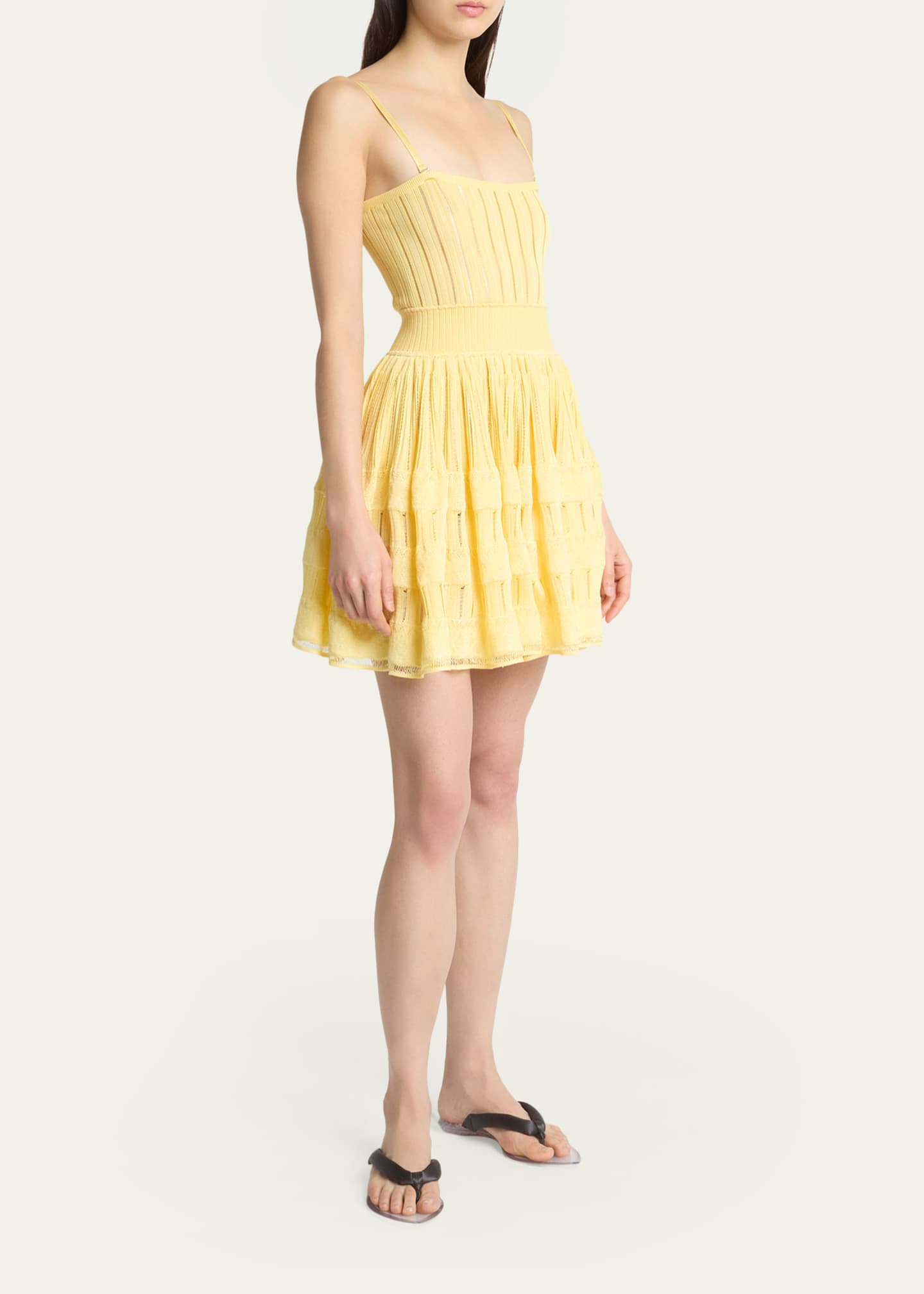 ALAIA A-Line Crinoline Mini Dress with Removable Straps - Bergdorf Goodman