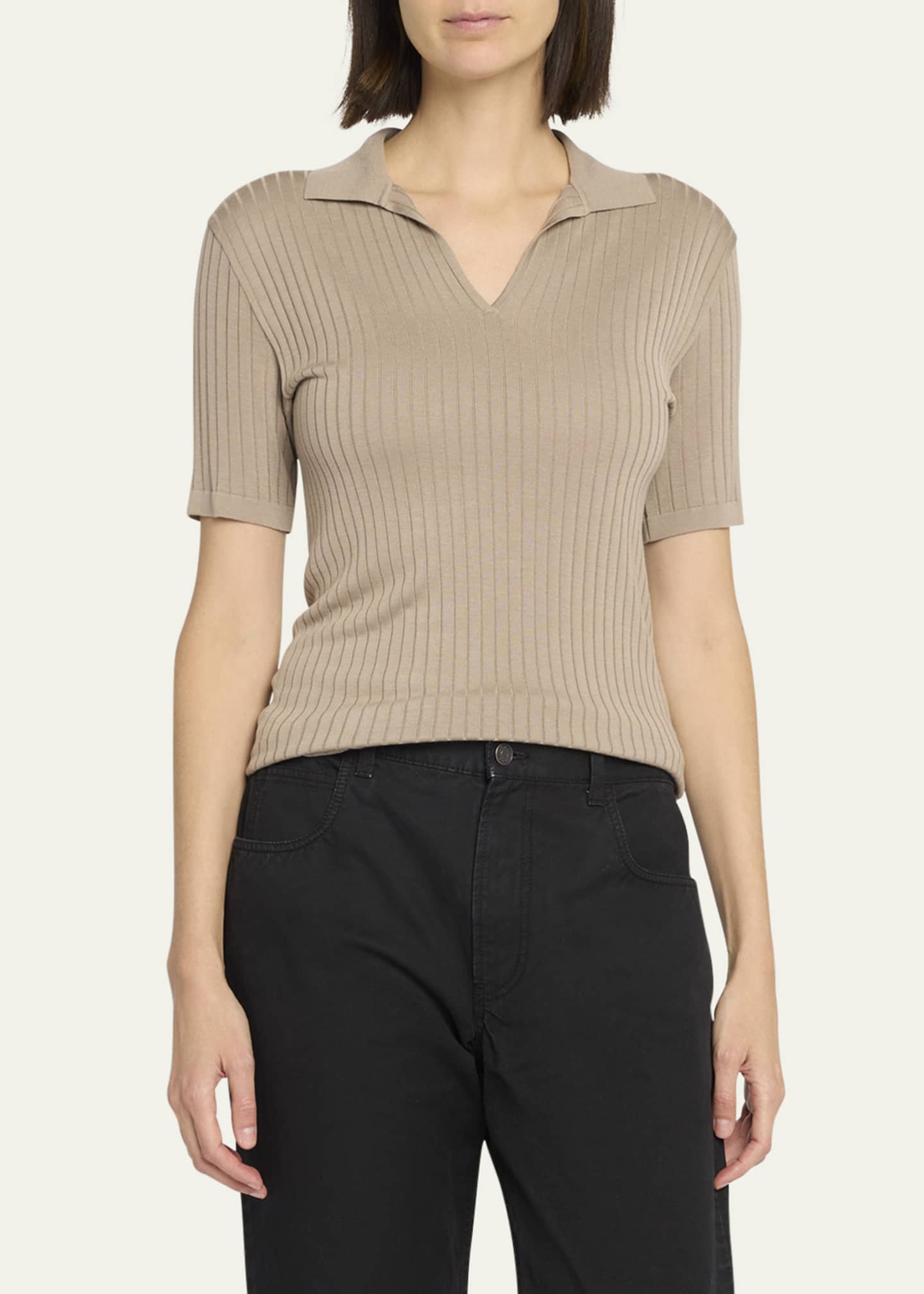 THE ROW Kaiomi Ribbed Short-Sleeve Top - Bergdorf Goodman