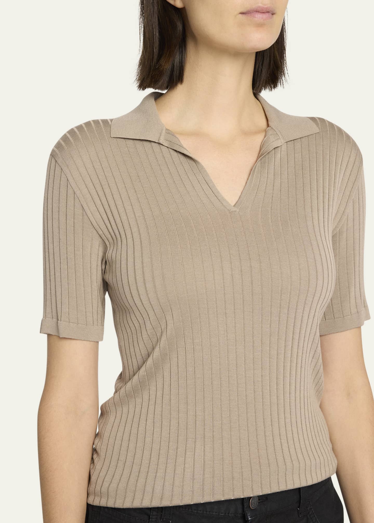 THE ROW Kaiomi Ribbed Short-Sleeve Top - Bergdorf Goodman