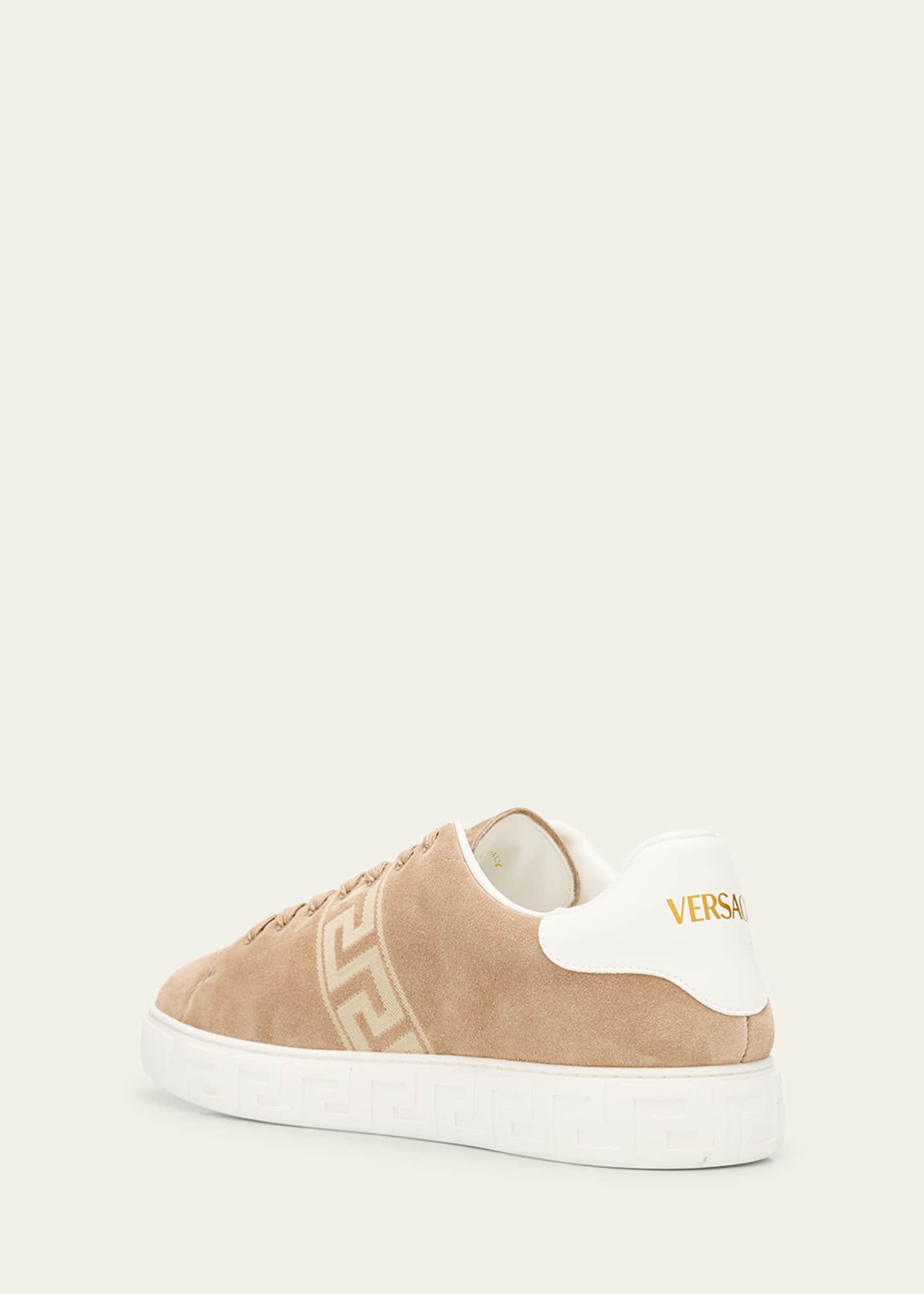 Versace Men's La Greca Greek Key Suede Low-Top Sneakers - Bergdorf Goodman