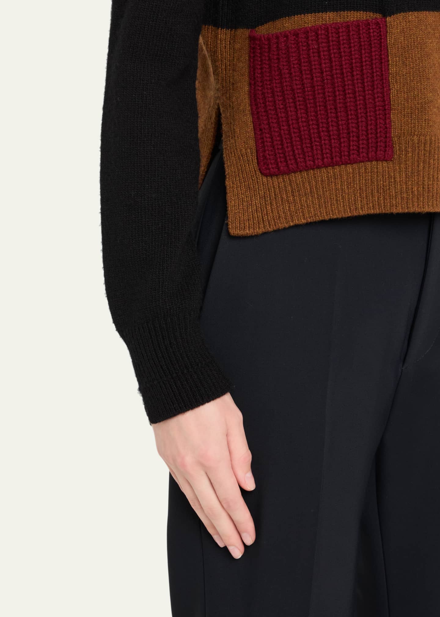 Plan C Turtleneck Colorblock Wool-Cashmere Sweater - Bergdorf Goodman