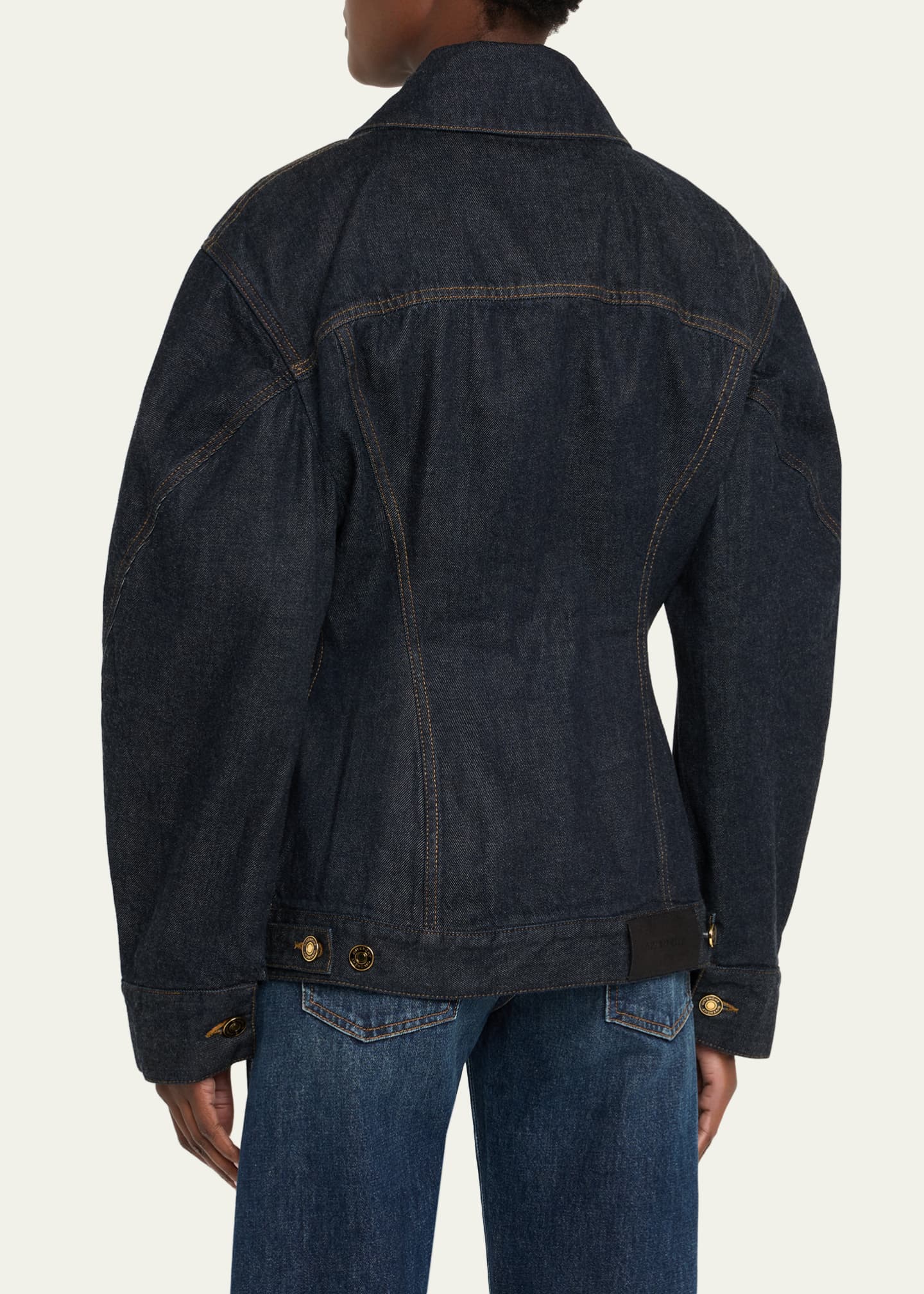 Givenchy Cocoon-Sleeve Waisted Denim Jacket - Bergdorf Goodman