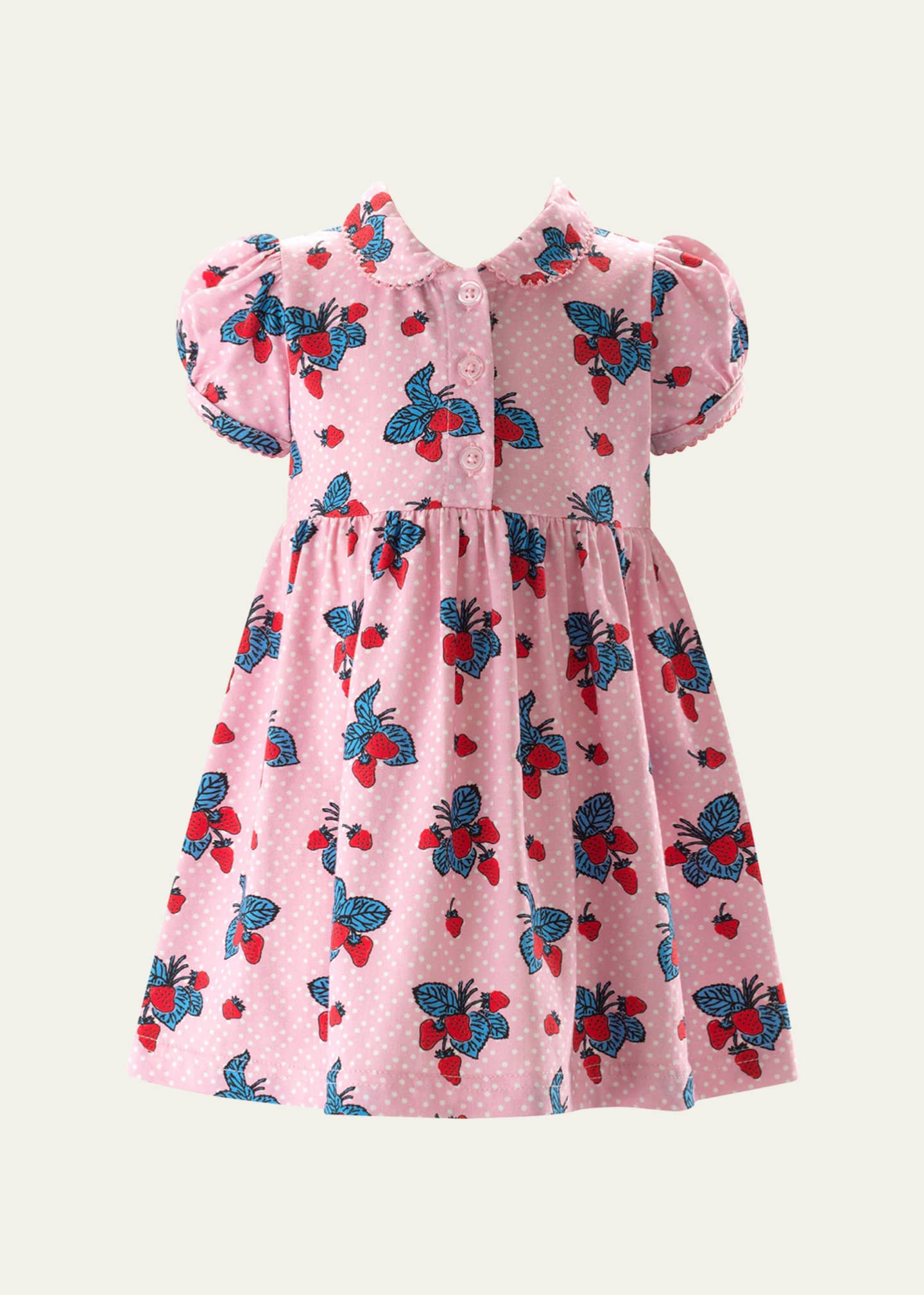 Rachel Riley Girl's Strawberry Jersey Puff-Sleeve Dress, Size 6M-24M ...