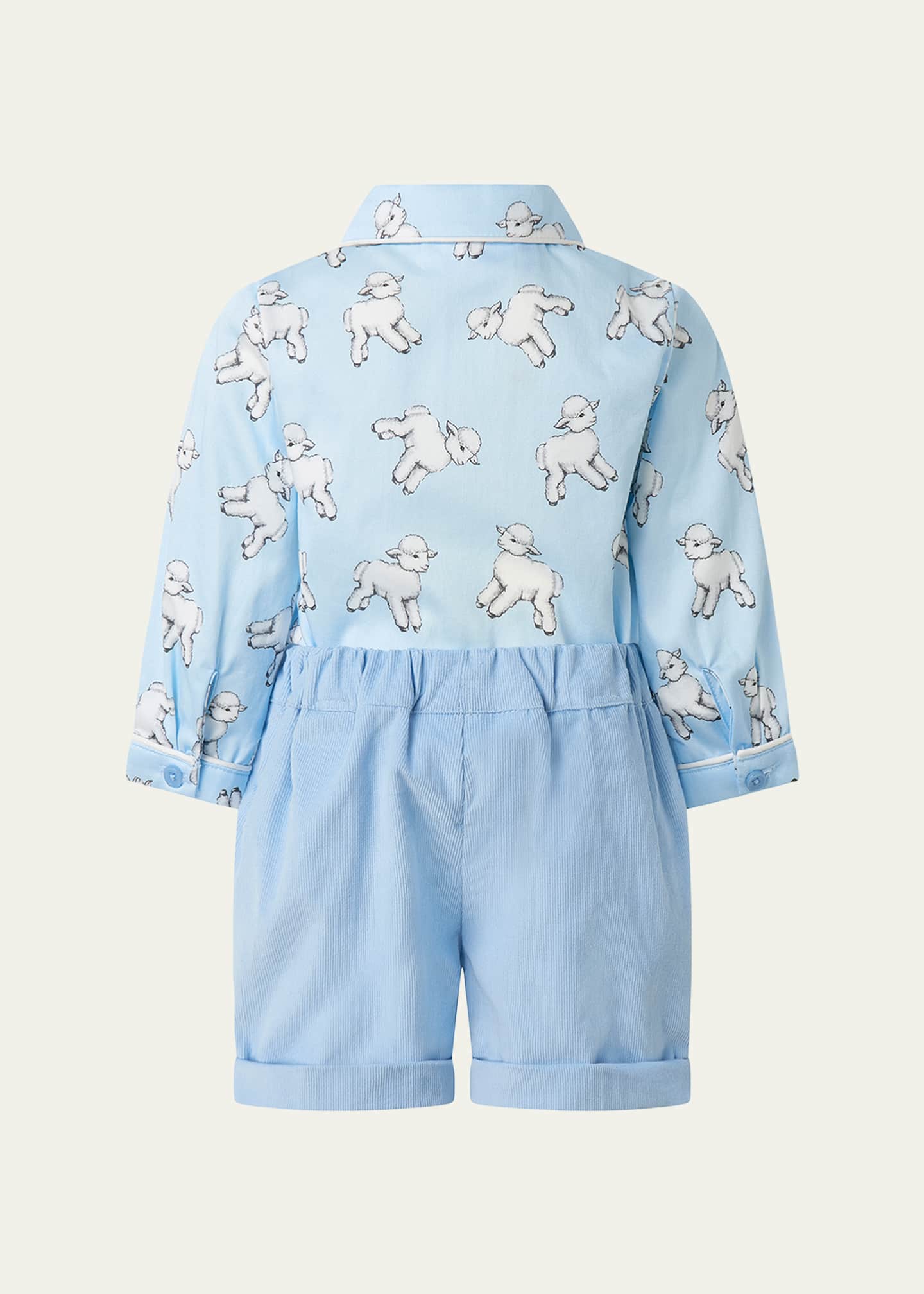 Rachel Riley Boy's Lamb Shirt & Shorts Set, Size 6M-24M - Bergdorf Goodman