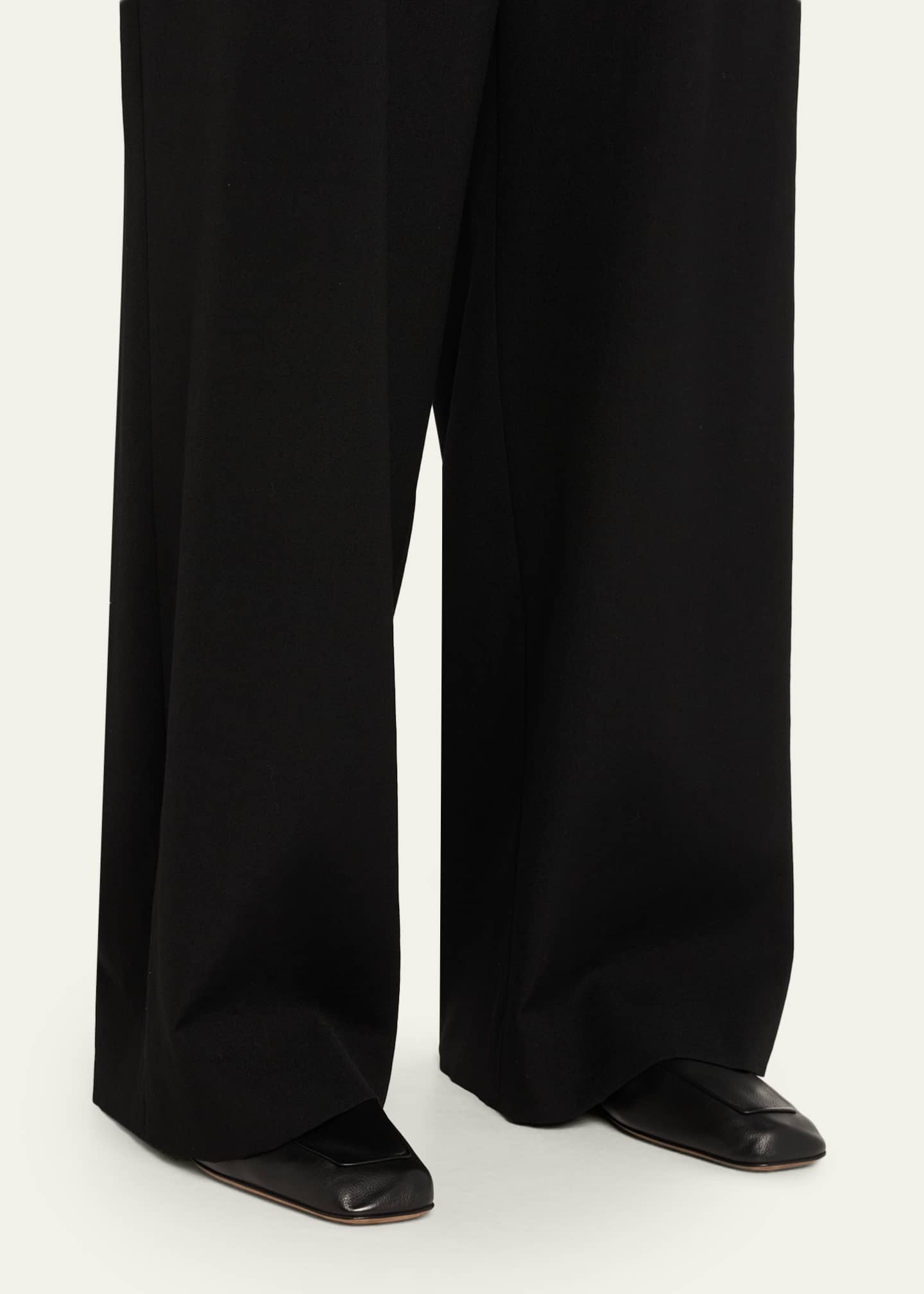 THE ROW Leather Square-Toe Loafers - Bergdorf Goodman