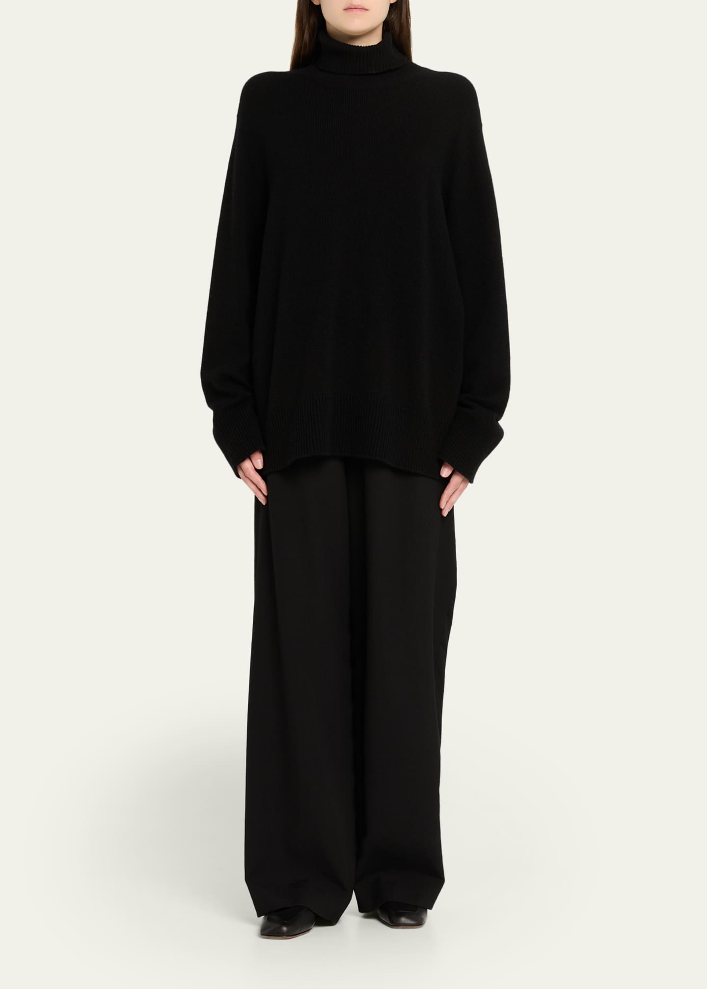 THE ROW Leather Square-Toe Loafers - Bergdorf Goodman