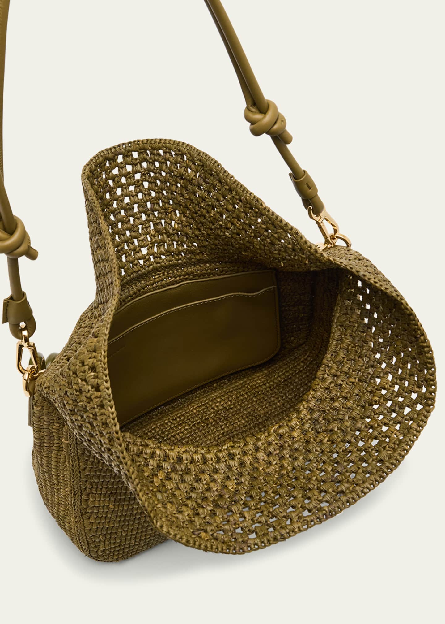 Loewe x Paula's Ibiza Ola Small Shoulder Bag in Raffia and Leather ...