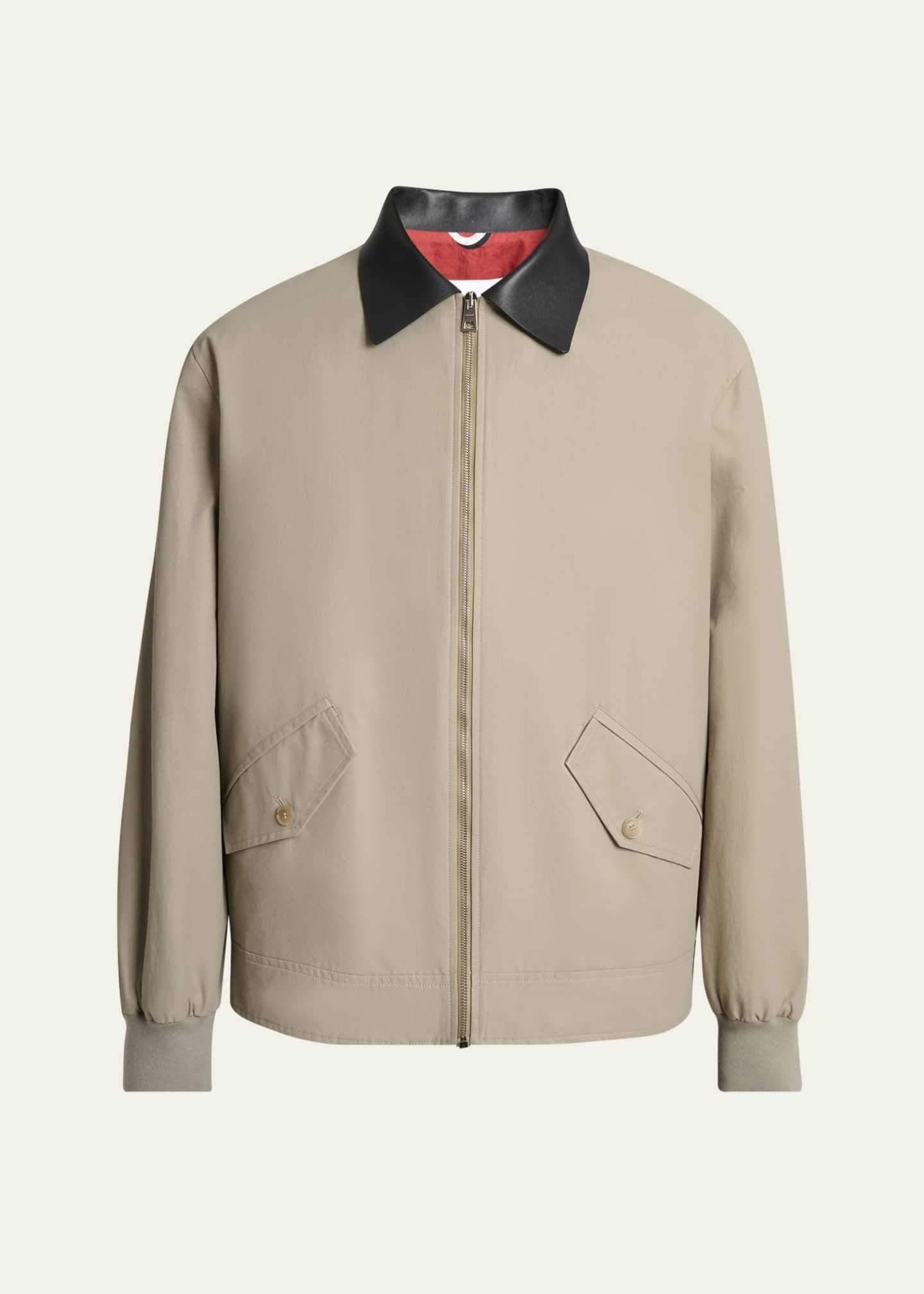 Givenchy Men's Harrington Jacket w/ Leather Coilar - Bergdorf Goodman