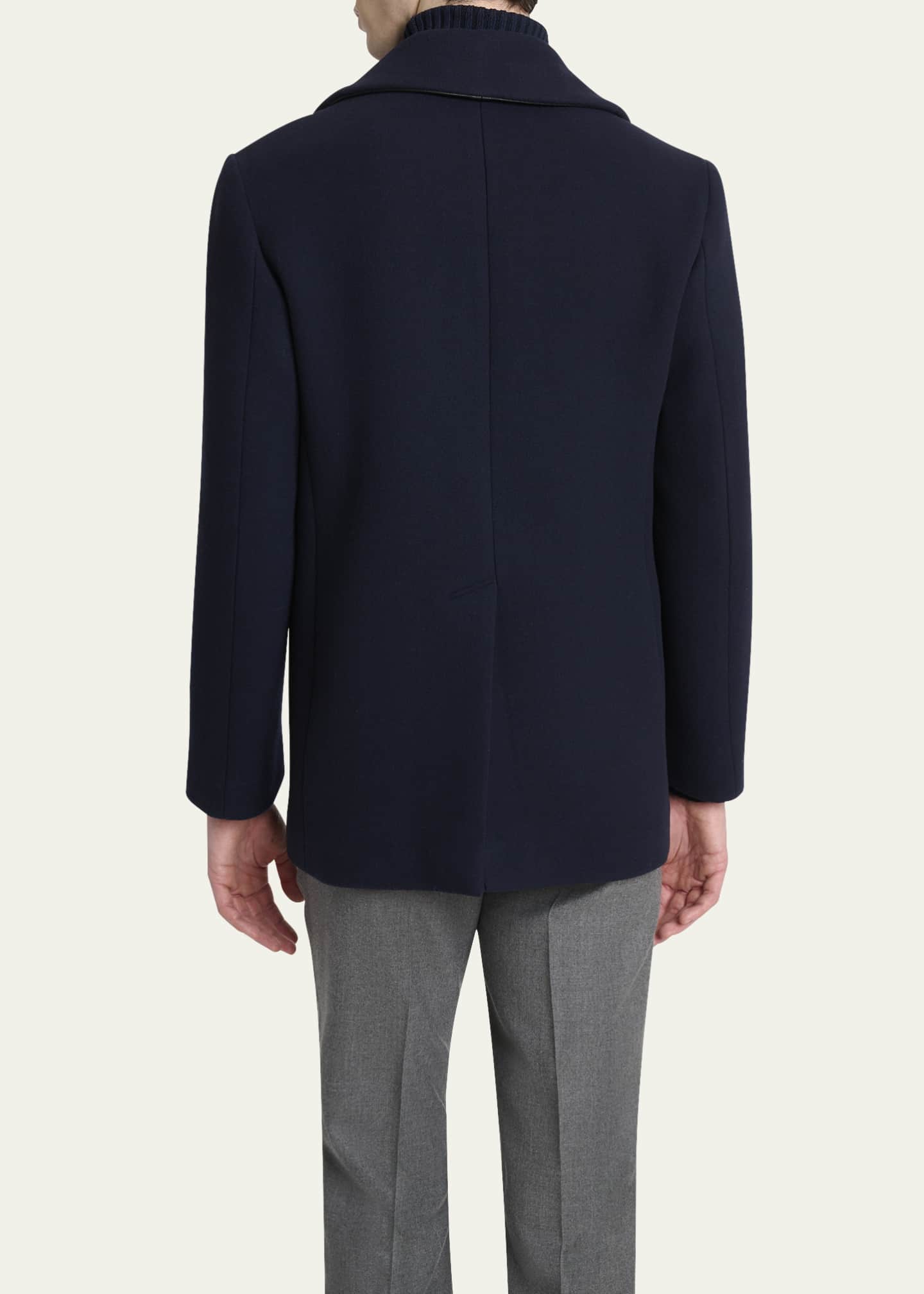 Givenchy Men's Double-Face Wool Peacoat - Bergdorf Goodman