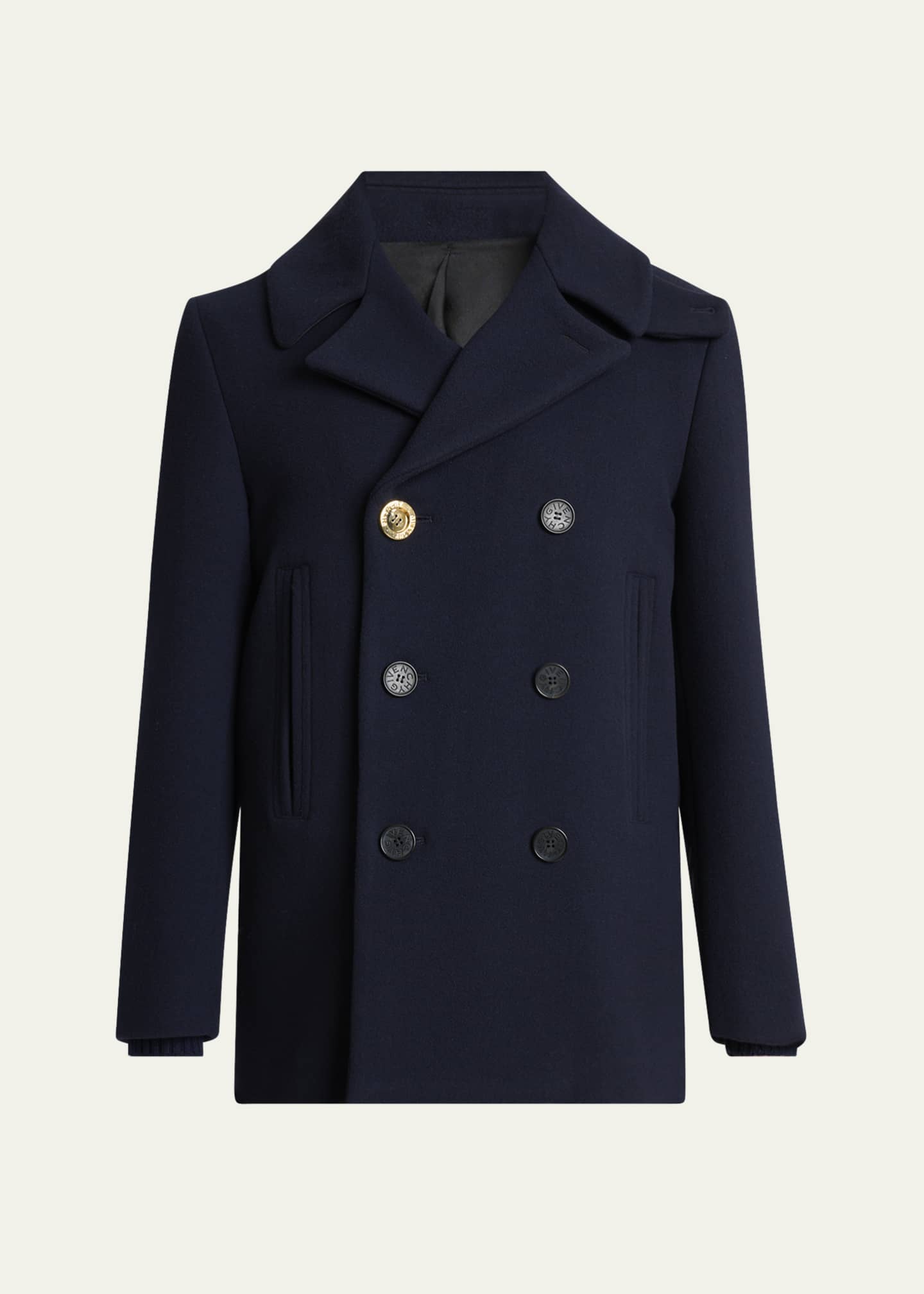 Givenchy Men's Double-Face Wool Peacoat - Bergdorf Goodman