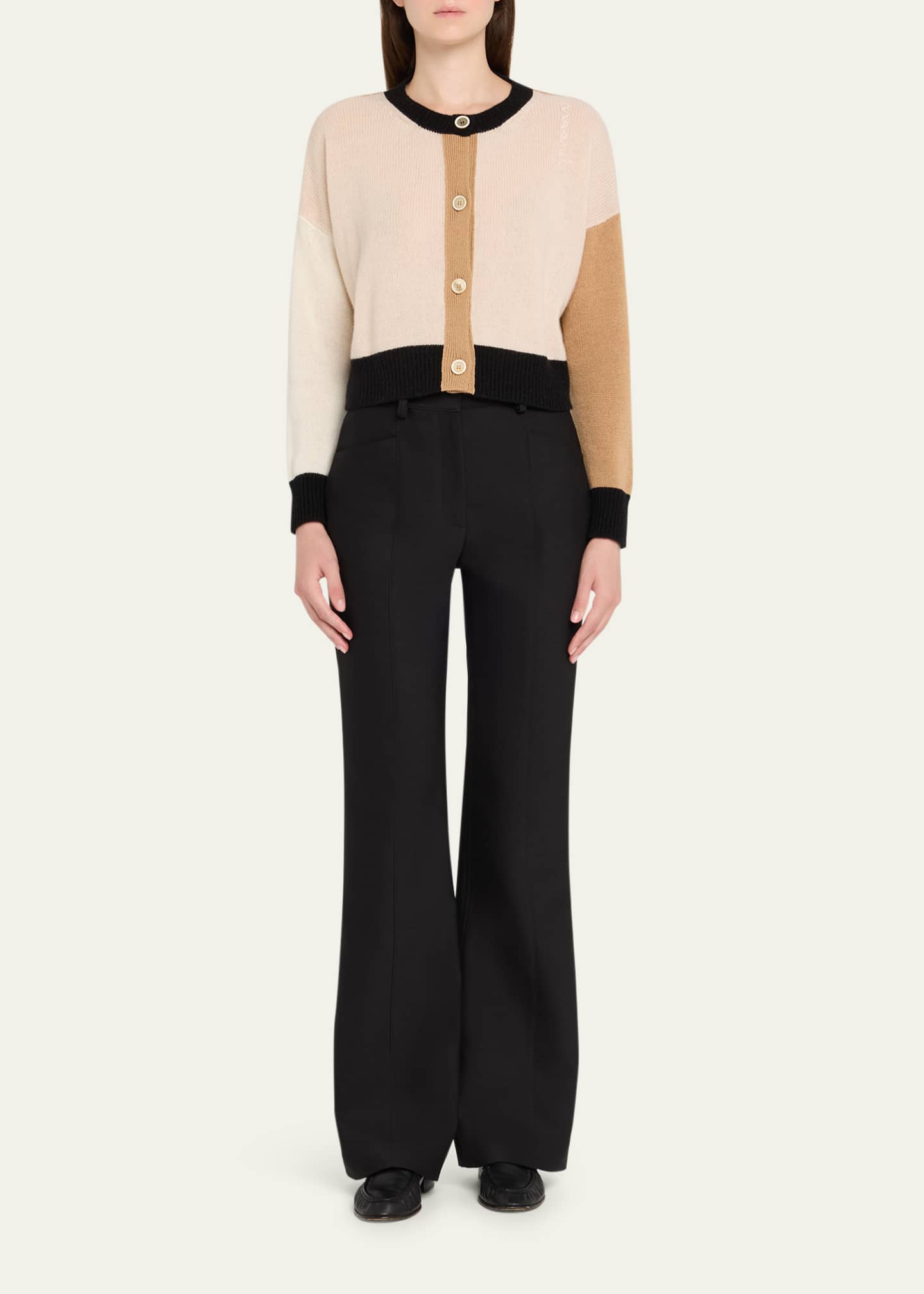 Marni Colorblock Cashmere Crewneck Cardigan - Bergdorf Goodman