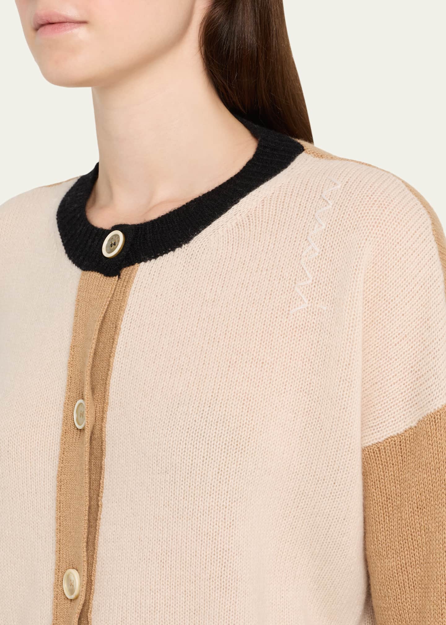 Marni Colorblock Cashmere Crewneck Cardigan - Bergdorf Goodman