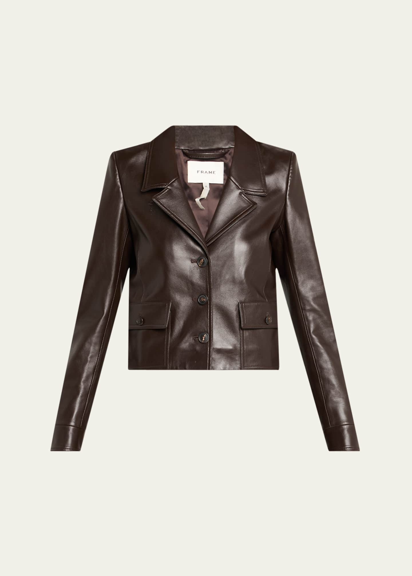 FRAME The Leather Cuffed Jacket - Bergdorf Goodman