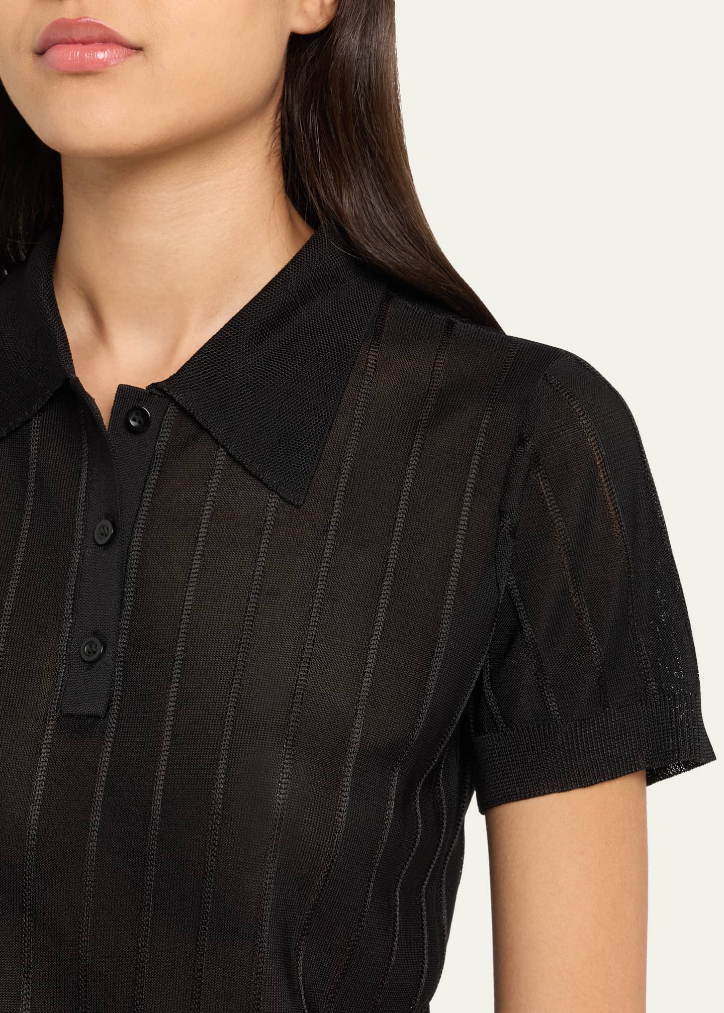 FRAME The Ribbed Polo Shirt - Bergdorf Goodman