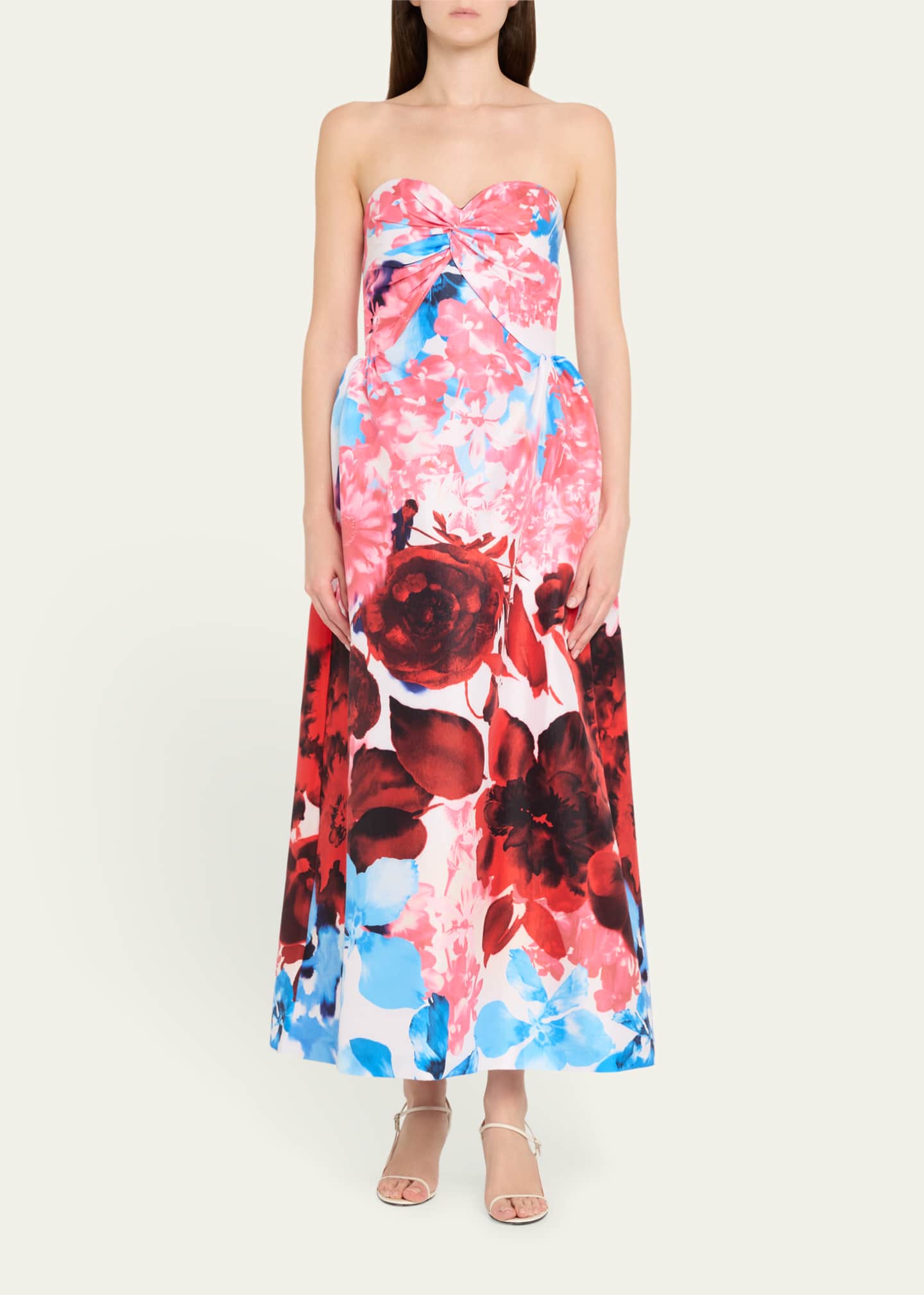 Kika Vargas Rose Garden Strapless Taffeta Dress - Bergdorf Goodman