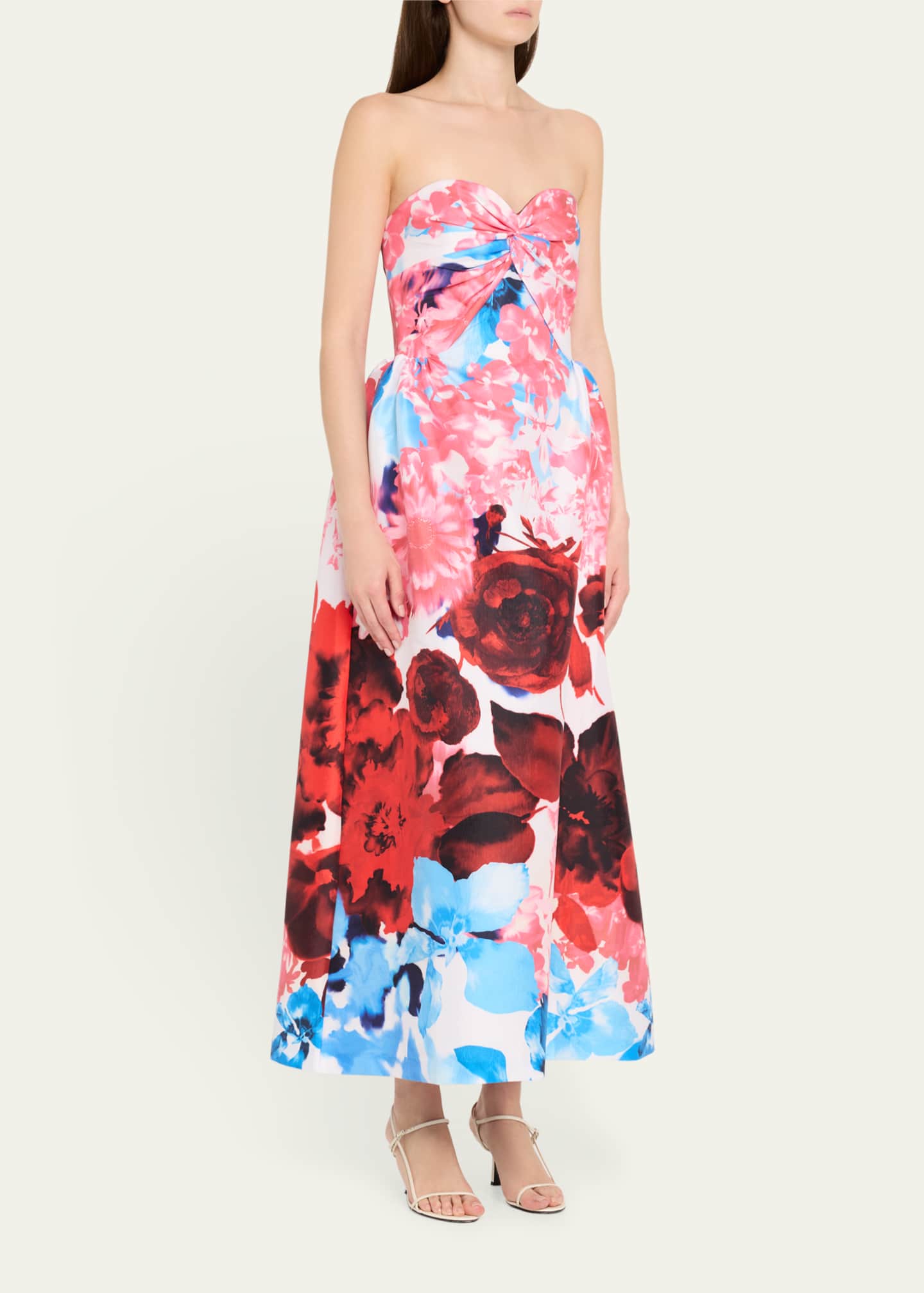 Kika Vargas Rose Garden Strapless Taffeta Dress - Bergdorf Goodman