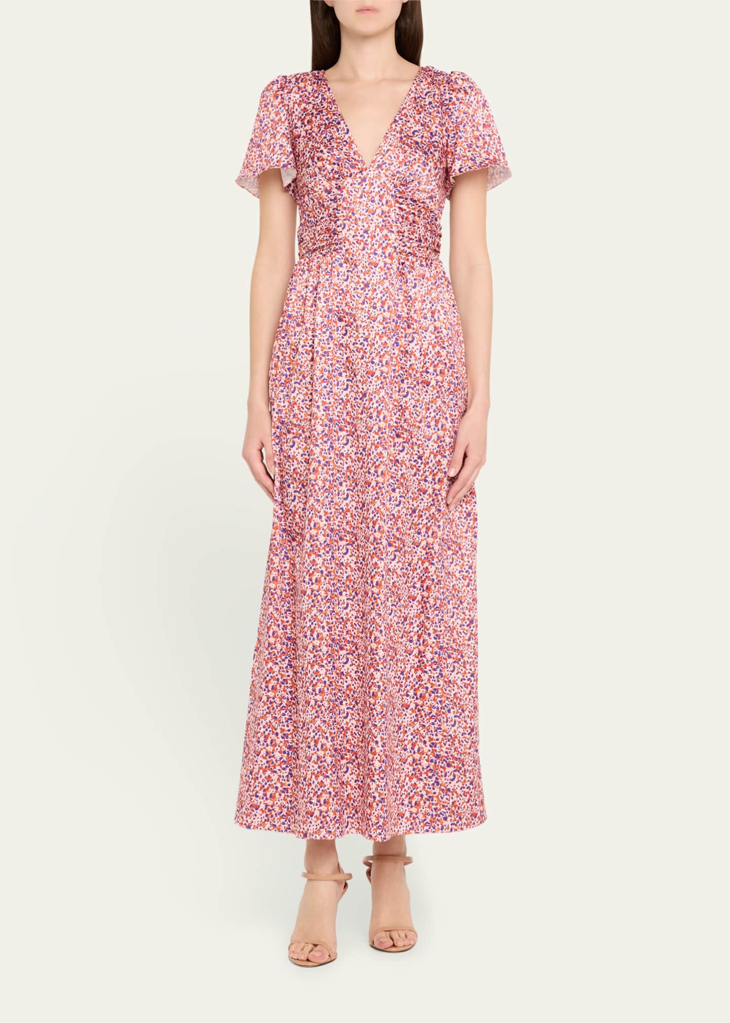 Kika Vargas Lara Dots Satin Maxi Dress - Bergdorf Goodman