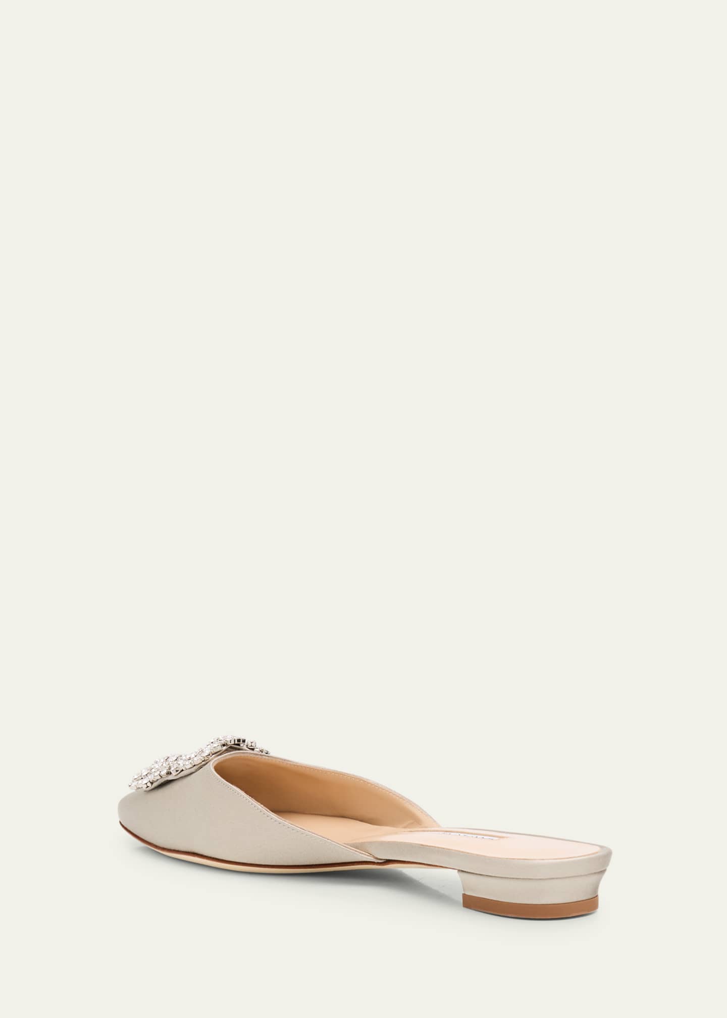 Manolo Blahnik Hangisi Satin Ballerina Flats - Bergdorf Goodman
