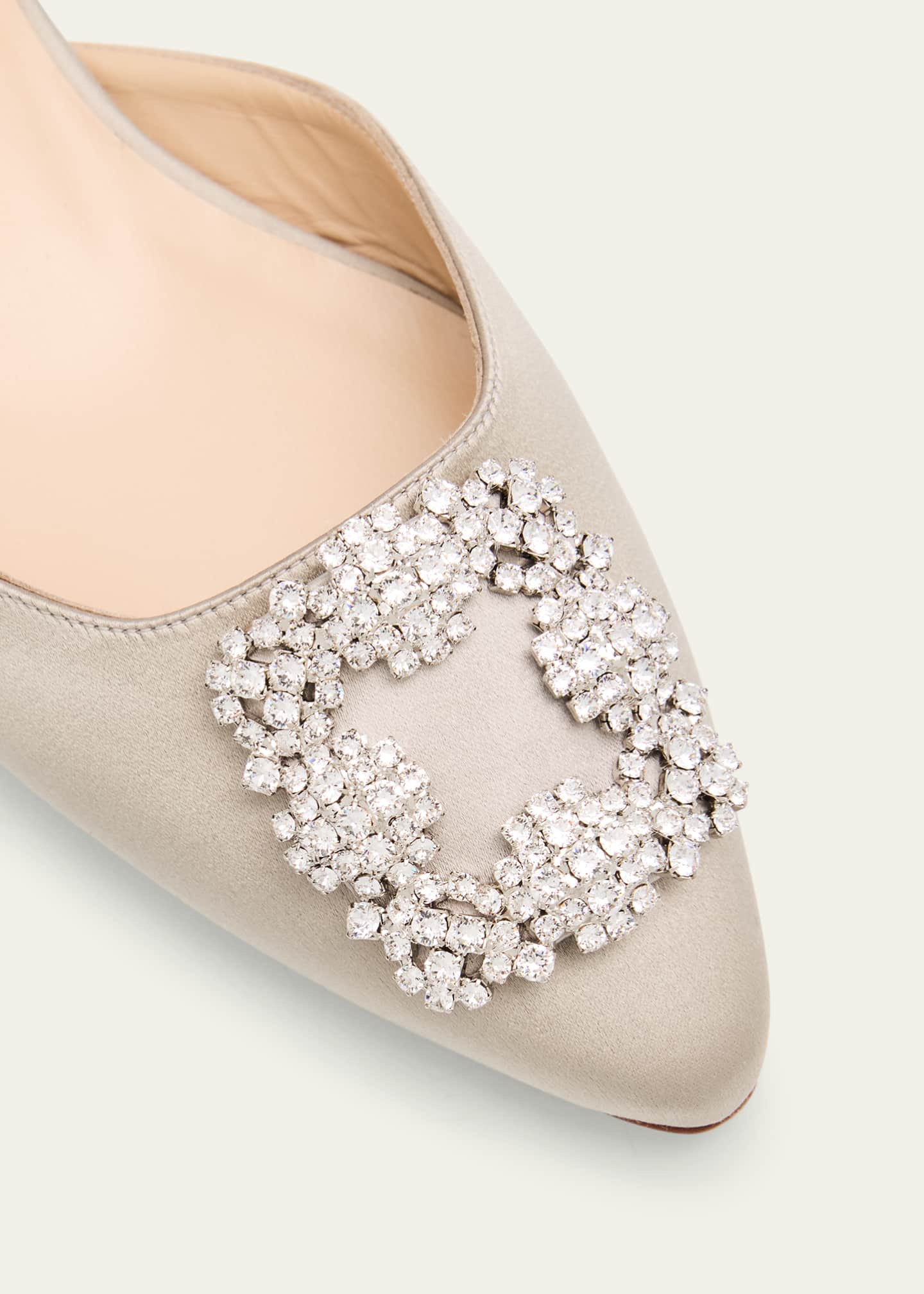 Manolo Blahnik Hangisi Satin Ballerina Flats - Bergdorf Goodman