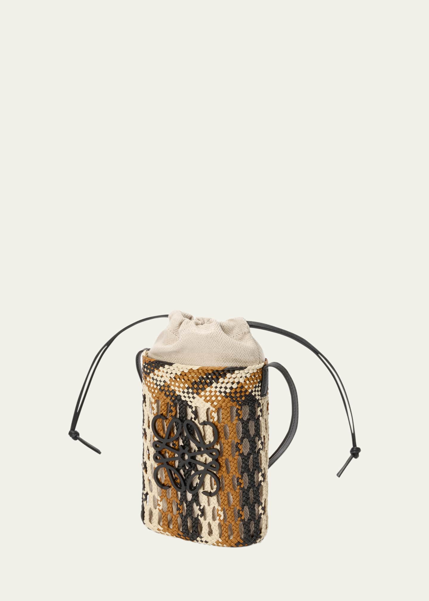 Loewe Anagram Pocket Braided Crossbody Bag in Straw and Leather ...