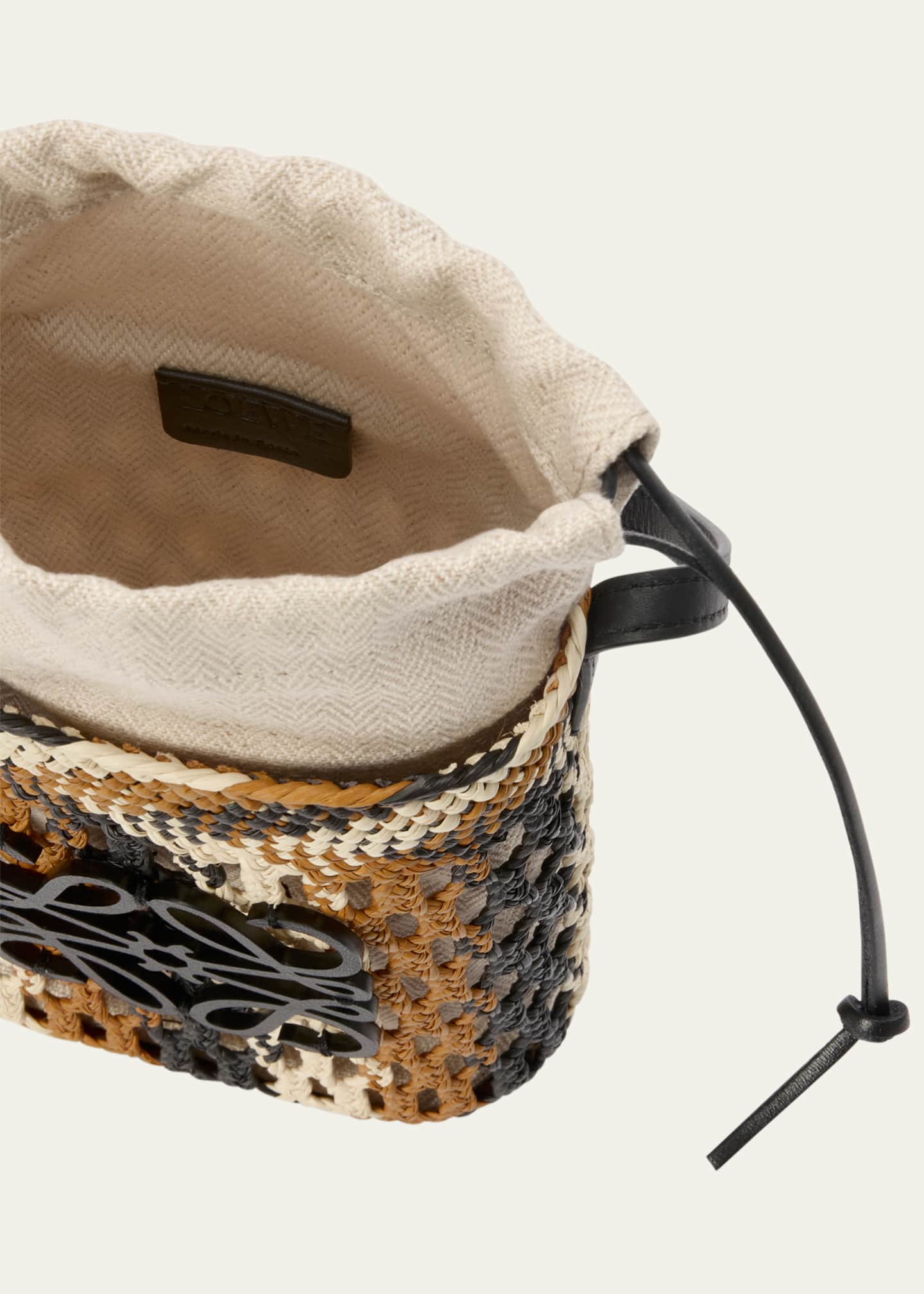 Loewe Anagram Pocket Braided Crossbody Bag in Straw and Leather ...