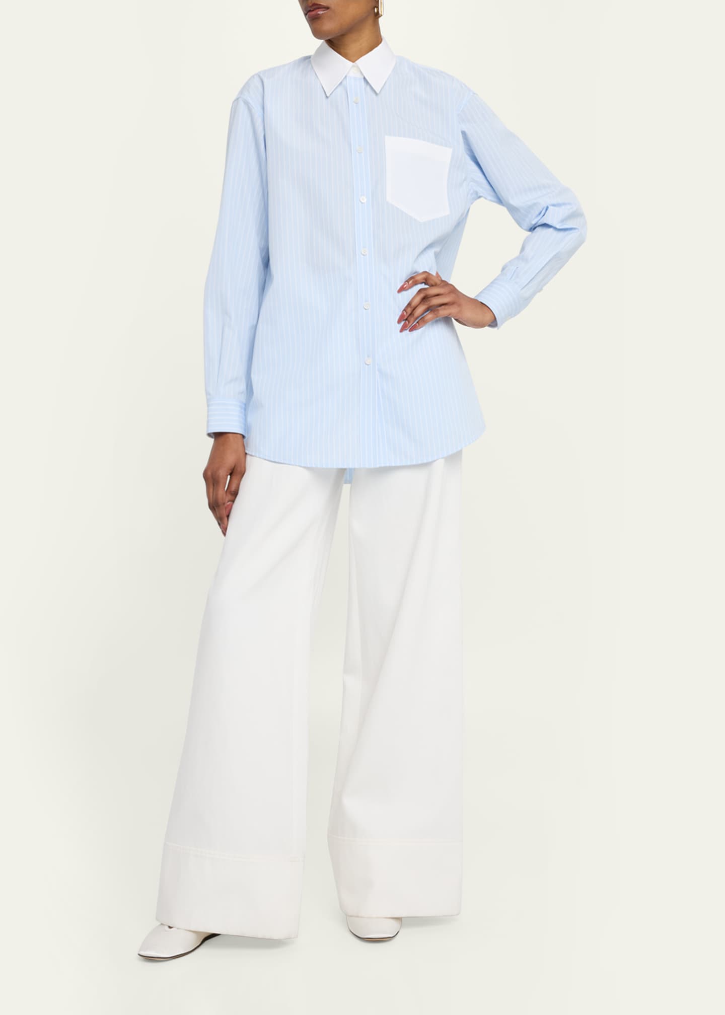 Lafayette 148 New York Charles Wide-Leg Twill Pants - Bergdorf Goodman