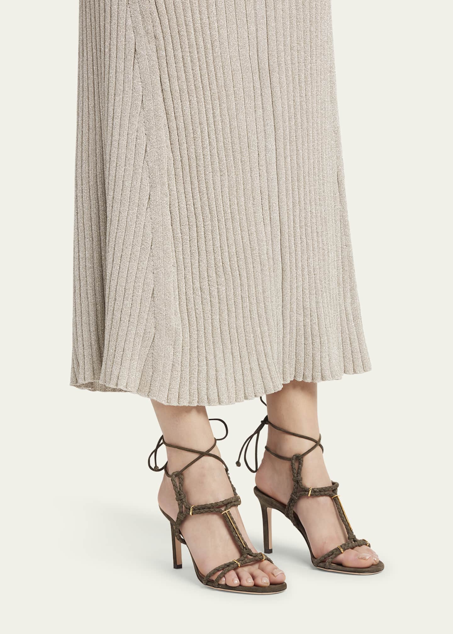TOM FORD Lily Suede Ankle-Tie Sandals - Bergdorf Goodman