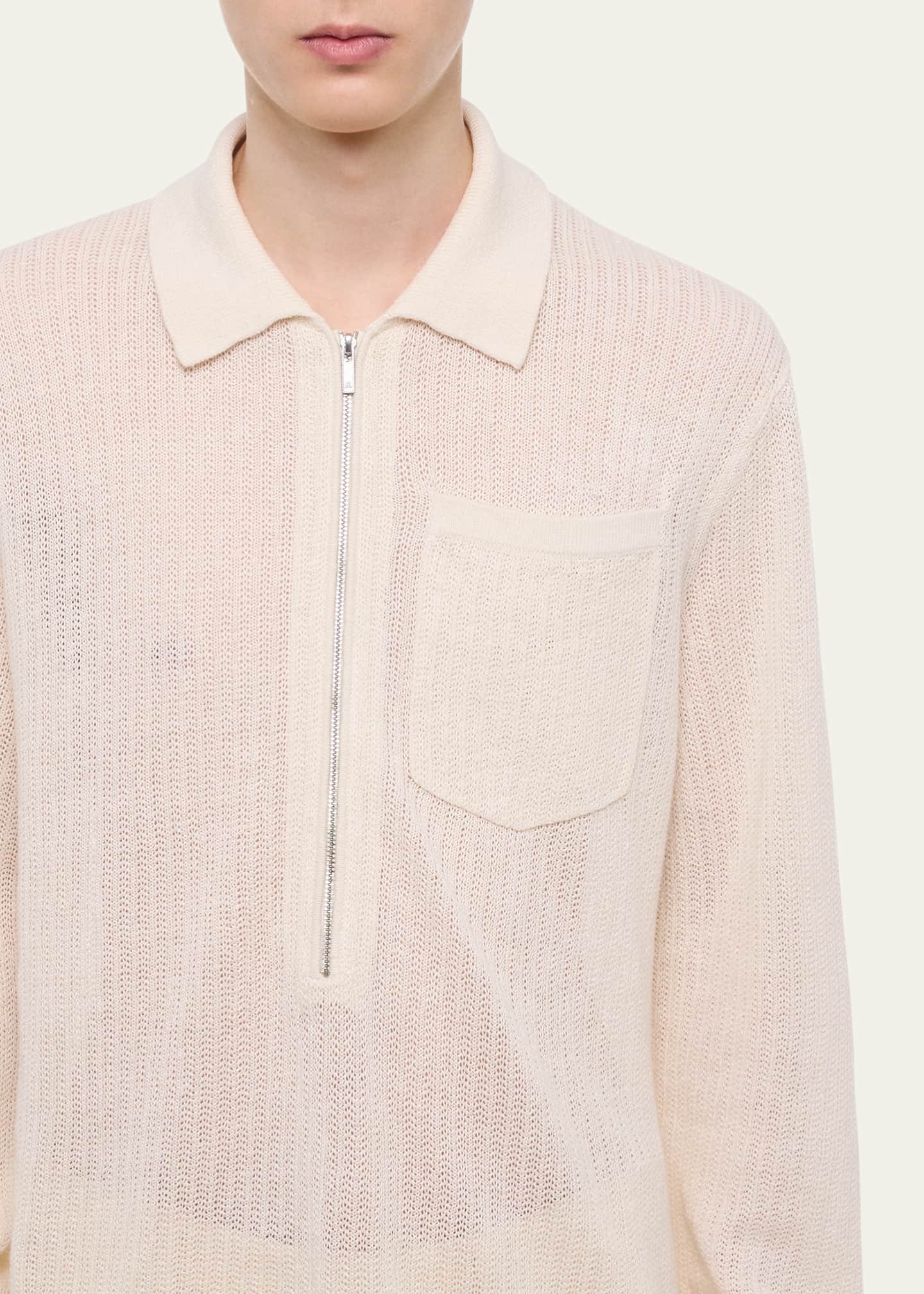 Helmut Lang Men's Fine-Gauge Knit Polo Shirt - Bergdorf Goodman