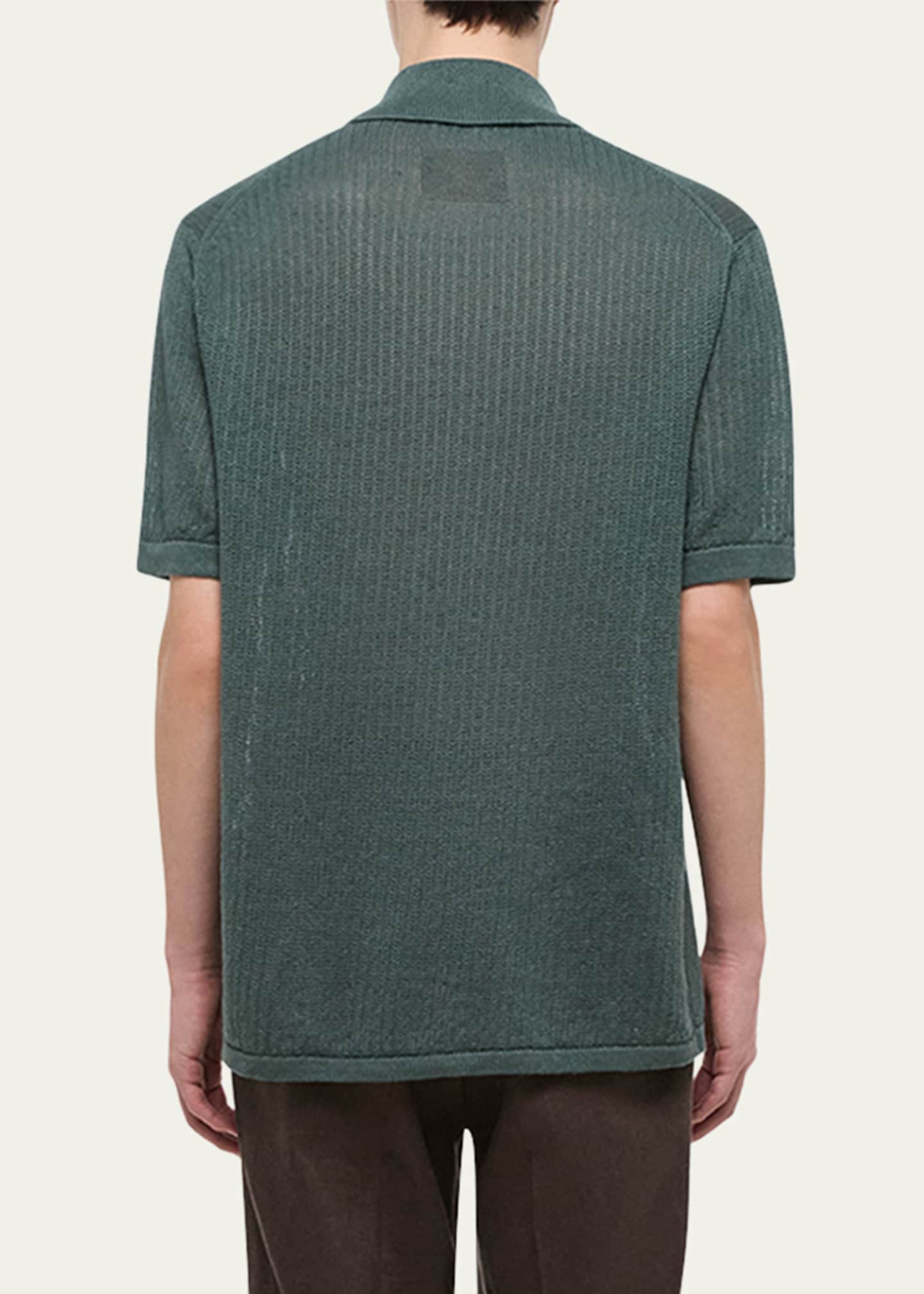 Helmut Lang Men's Half-Zip Fine-Gauge Polo Shirt - Bergdorf Goodman