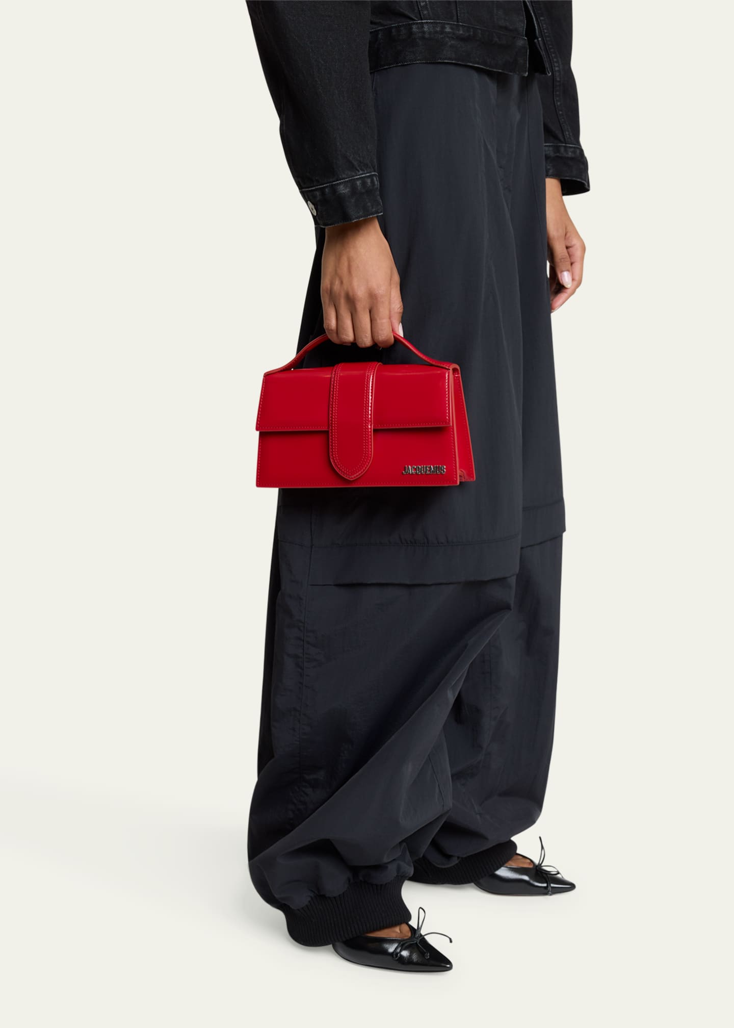 Jacquemus Le Grand Bambino Patent Leather Top-Handle Bag - Bergdorf Goodman
