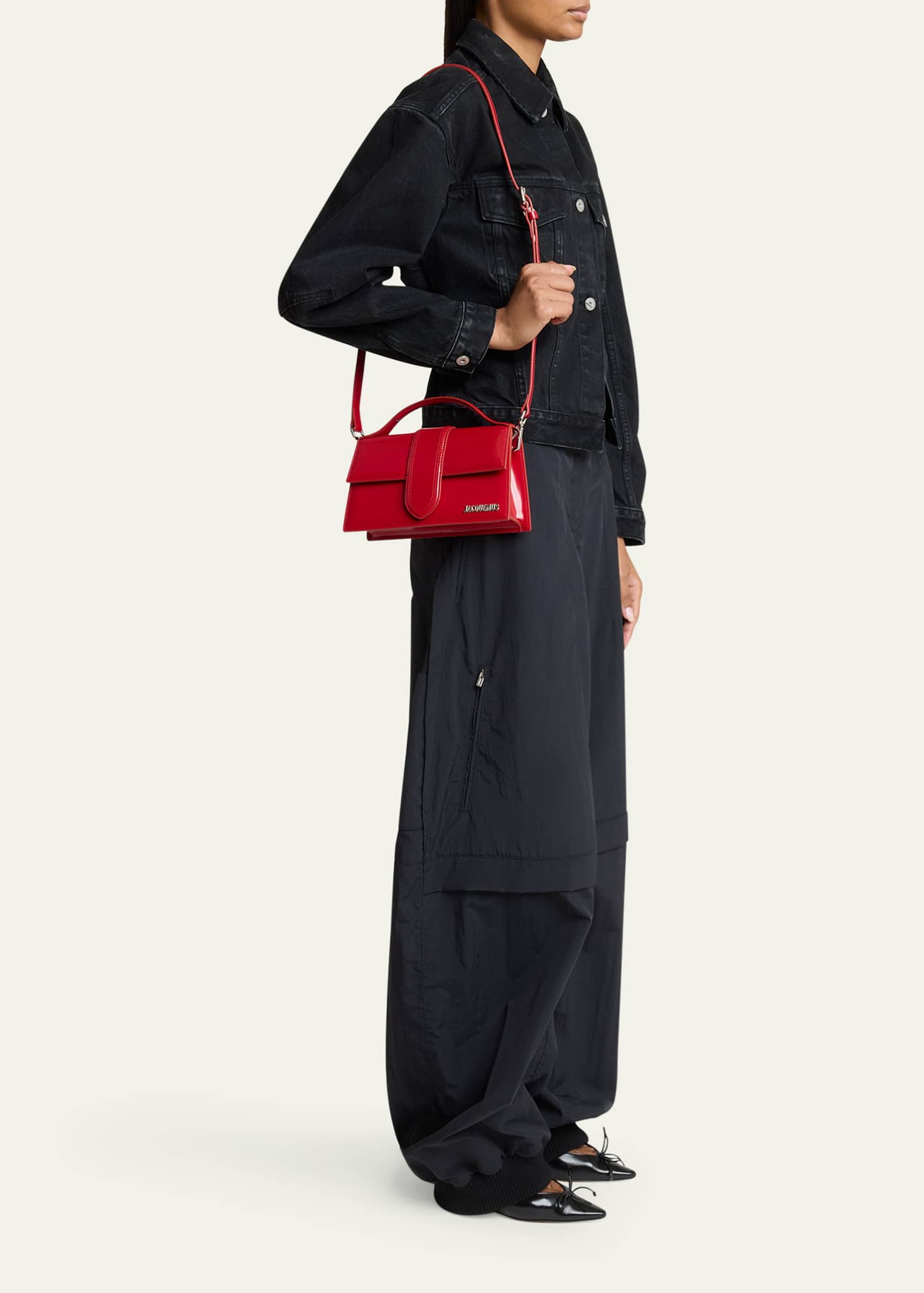 Jacquemus Le Grand Bambino Patent Leather Top-Handle Bag - Bergdorf Goodman