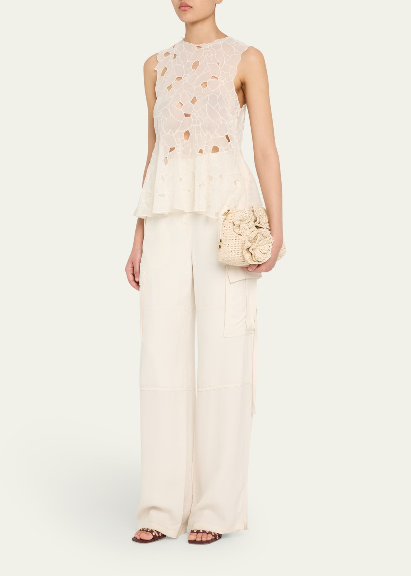 Ulla Johnson Lali Floral Crochet Pouch Clutch Bag - Bergdorf Goodman