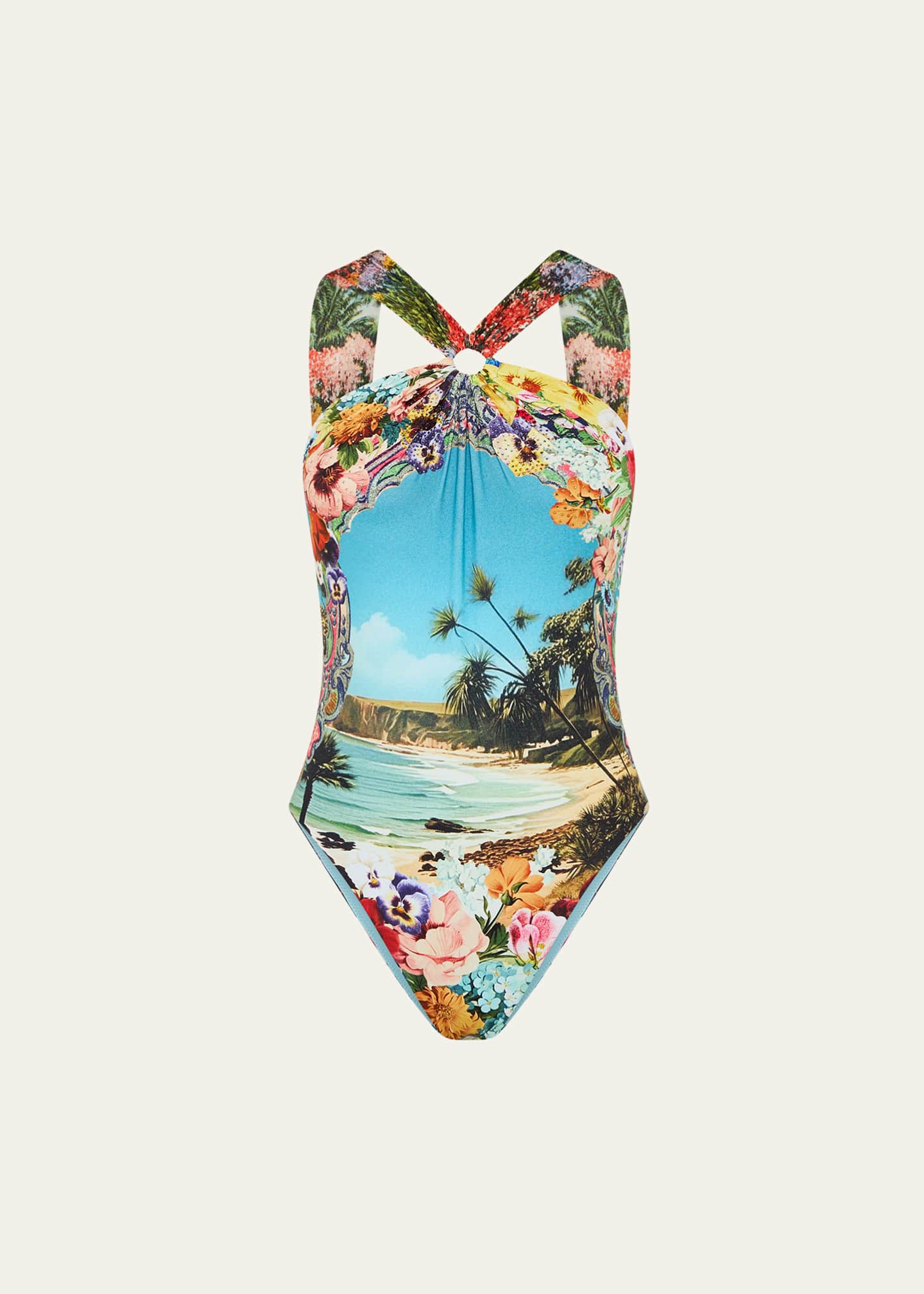 Camilla Bathing Bombshell High-Neck One-Piece Swimsuit - Bergdorf Goodman