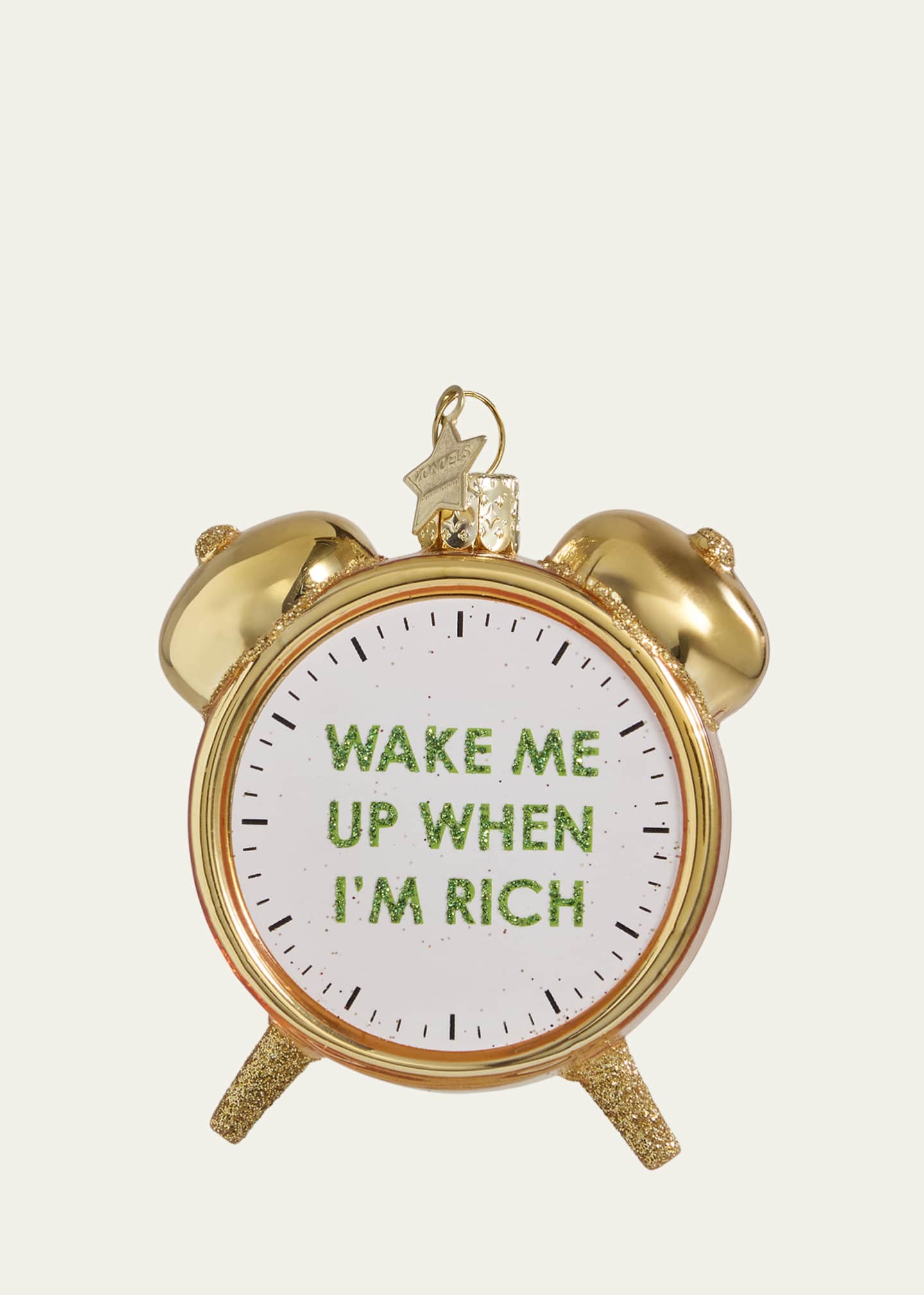 Vondels Shiny Gold Rich Alarm Clock Christmas Ornament - Bergdorf Goodman