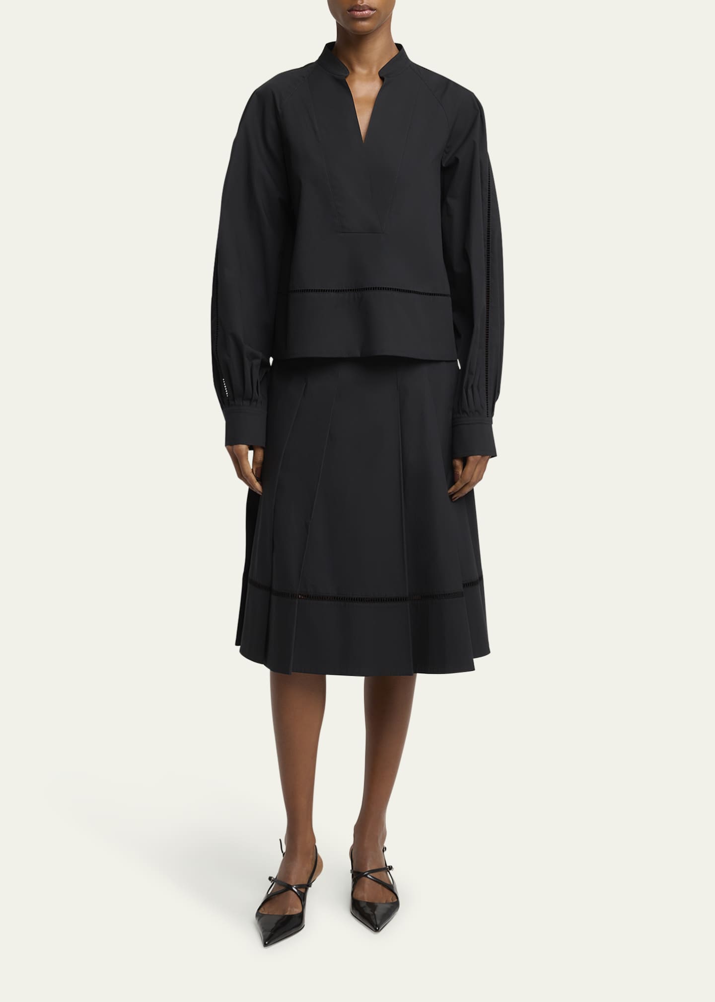 Proenza Schouler Grayson Ladder Stitch Poplin Top - Bergdorf Goodman