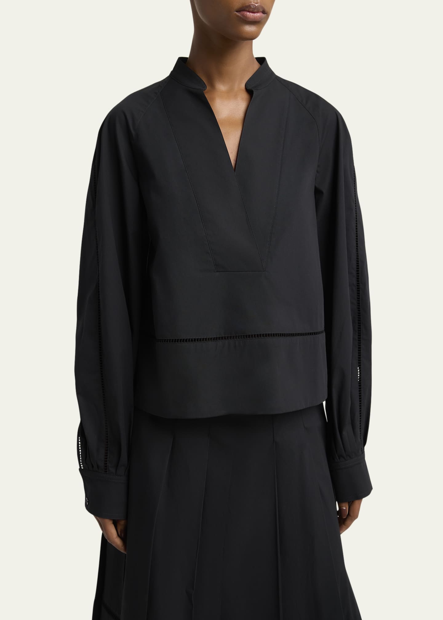 Proenza Schouler Grayson Ladder Stitch Poplin Top - Bergdorf Goodman