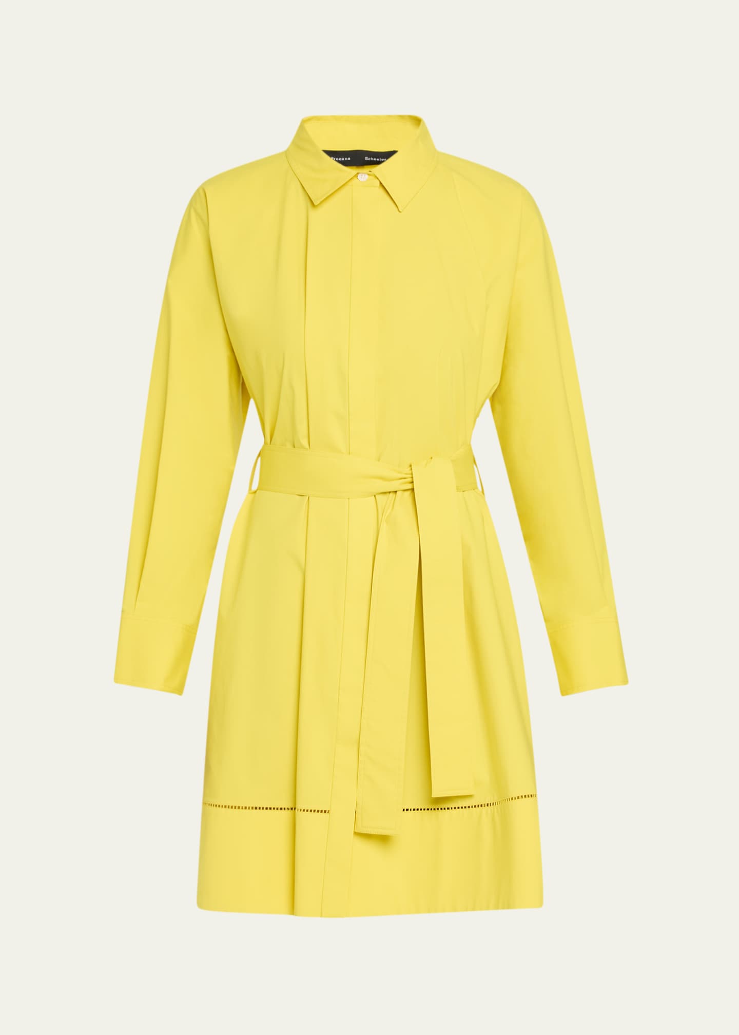Proenza Schouler Sammy Belted Ladder Stitch Poplin Dress - Bergdorf Goodman