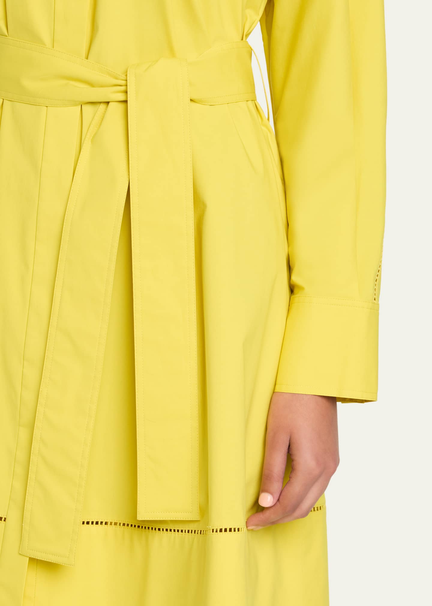 Proenza Schouler Sammy Belted Ladder Stitch Poplin Dress - Bergdorf Goodman