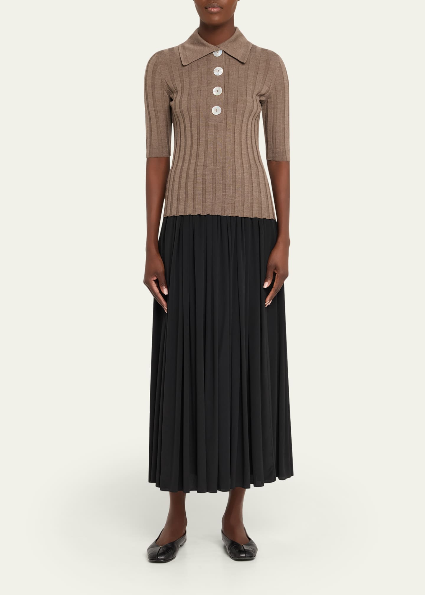 NACKIYE Sugarman Rib Knit Polo Shirt - Bergdorf Goodman