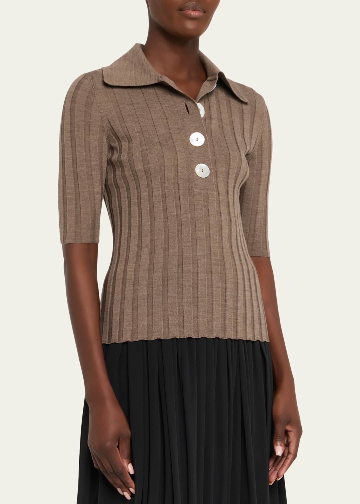 NACKIYE Sugarman Rib Knit Polo Shirt - Bergdorf Goodman