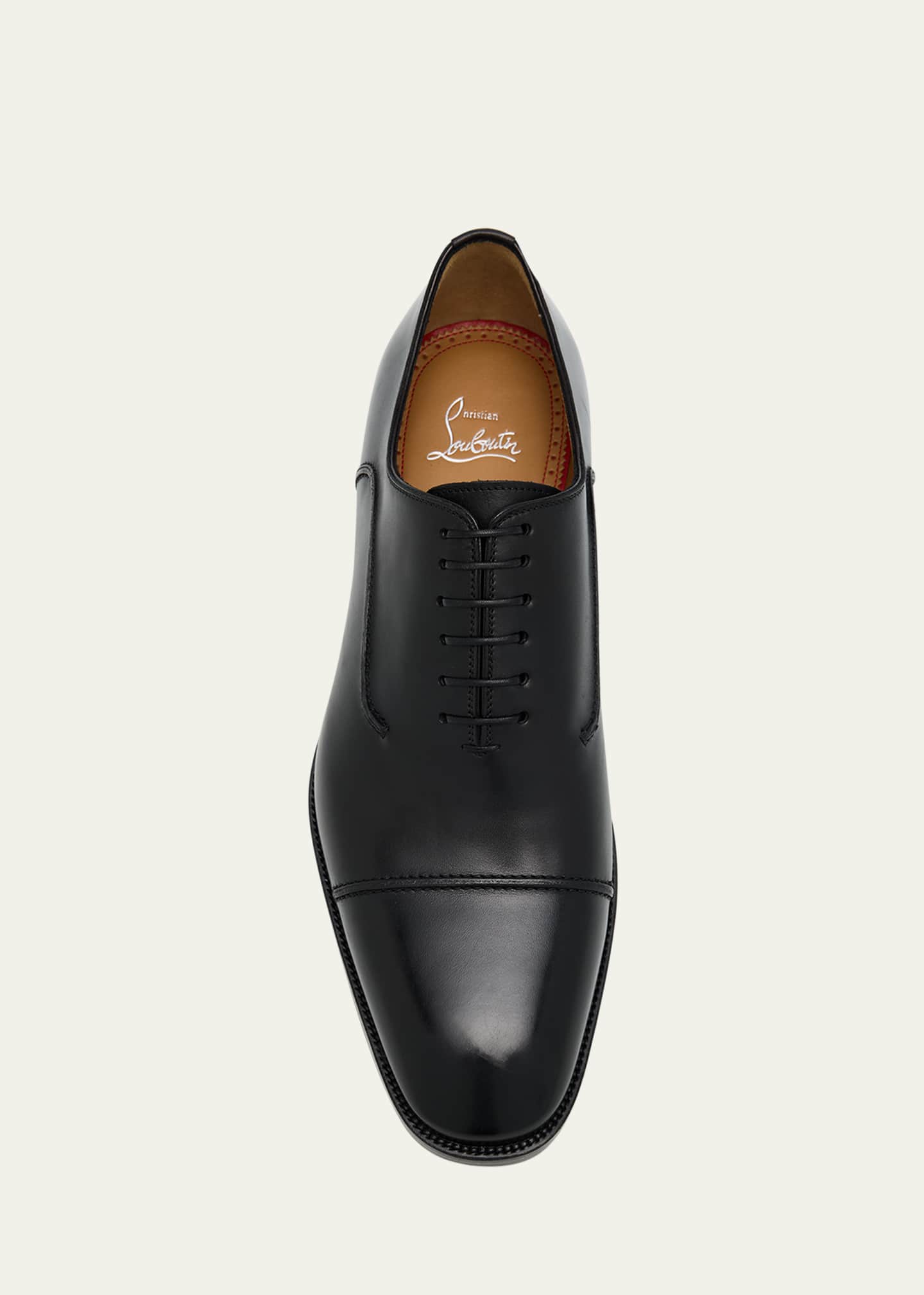 Christian Louboutin Men's Seriox Cap-Toe Leather Oxfords - Bergdorf Goodman