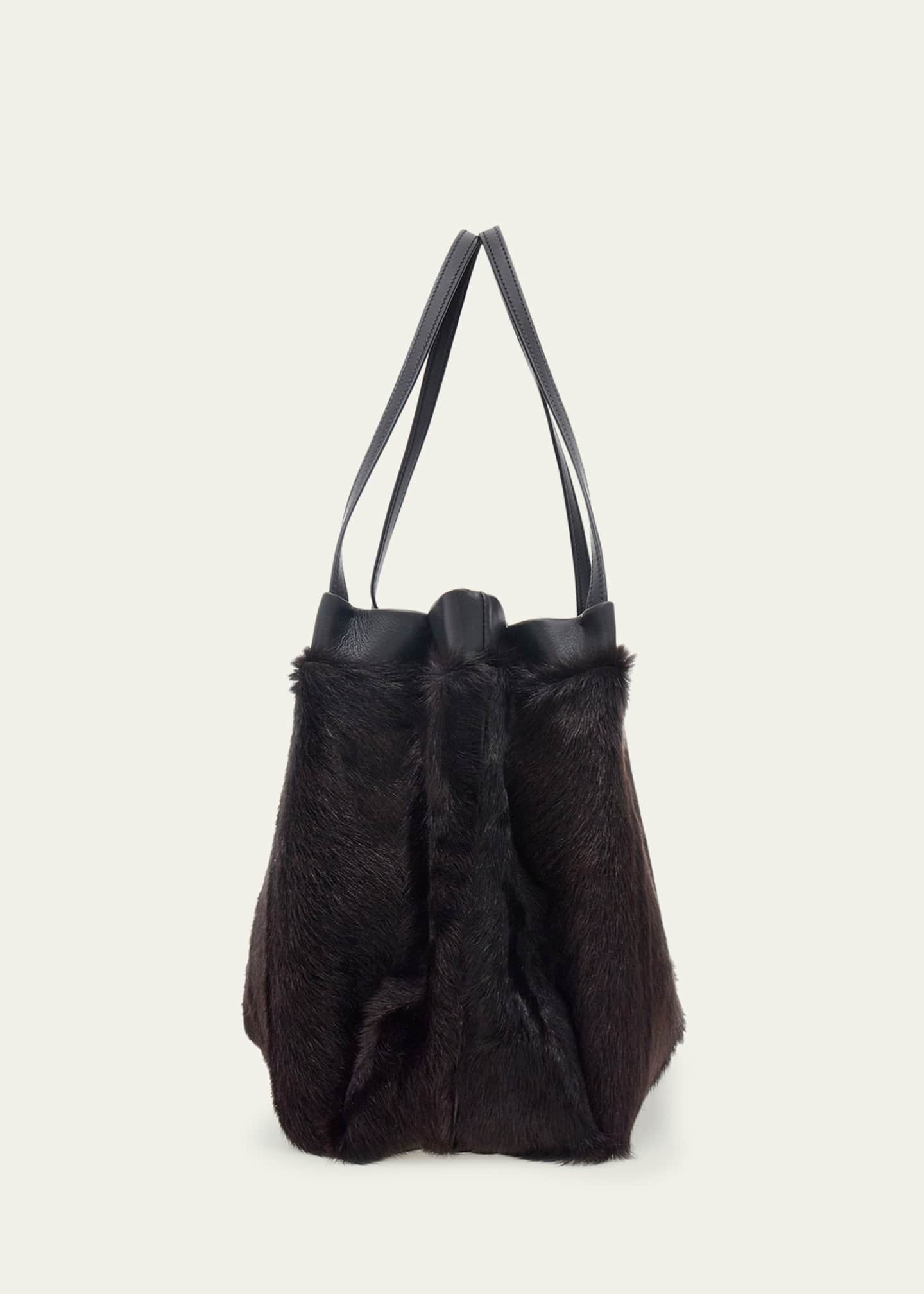 Ferragamo Large Mink-Effect Fur & Leather Tote Bag - Bergdorf Goodman
