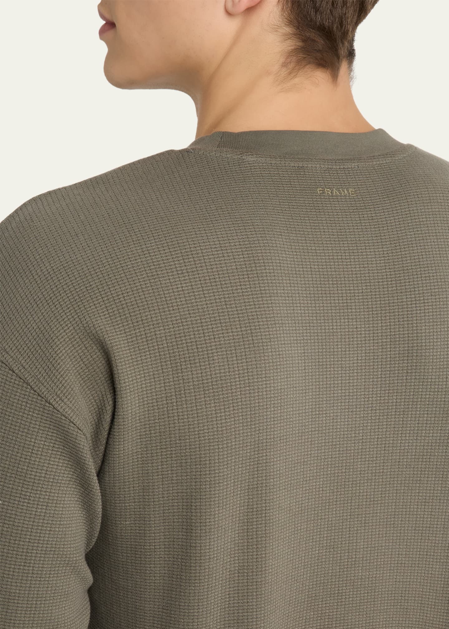 FRAME Men's Cotton Waffle Textured Long-Sleeve T-Shirt - Bergdorf Goodman