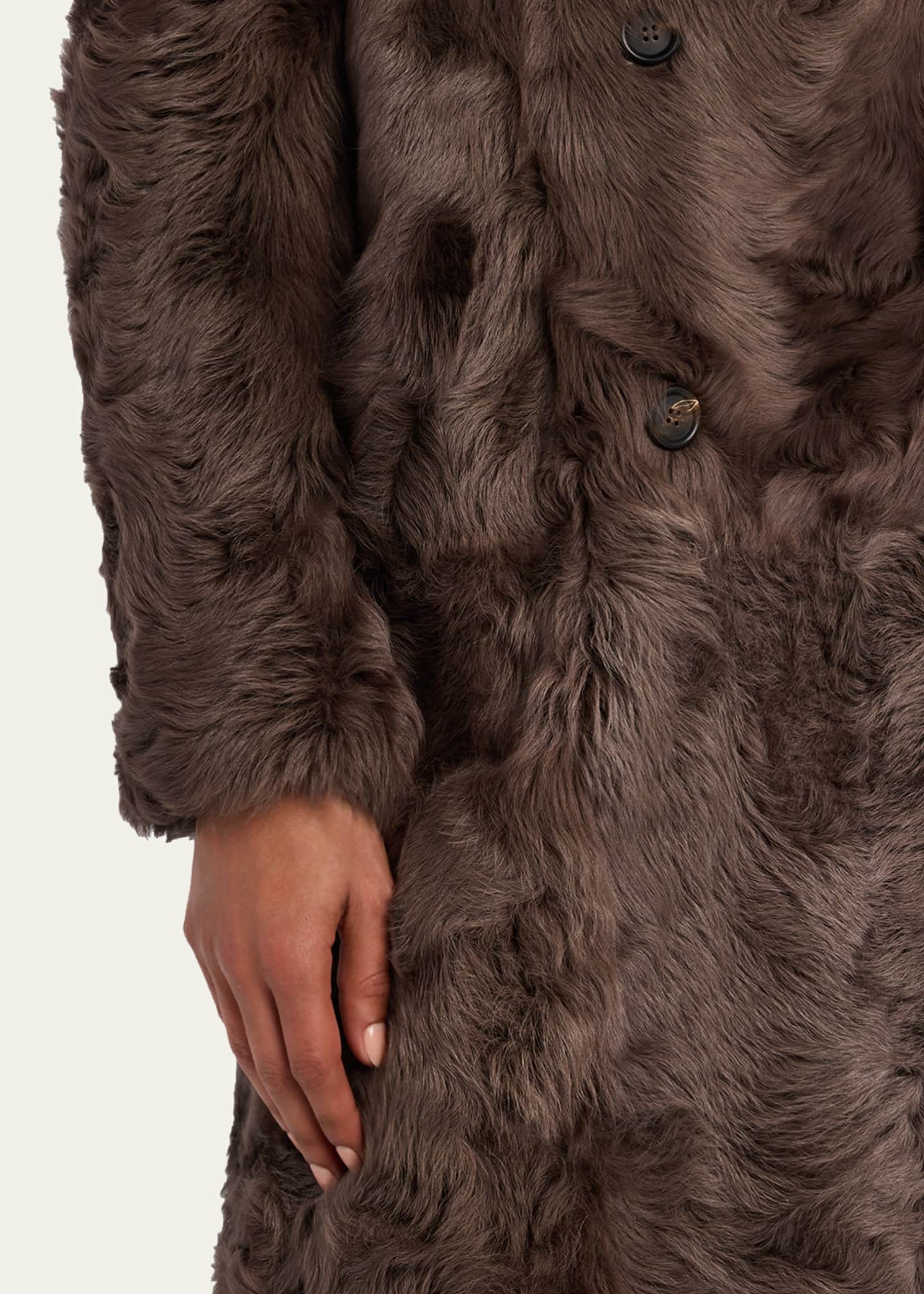 Brunello Cucinelli Capretta Double-Breasted Shearling Coat - Bergdorf ...