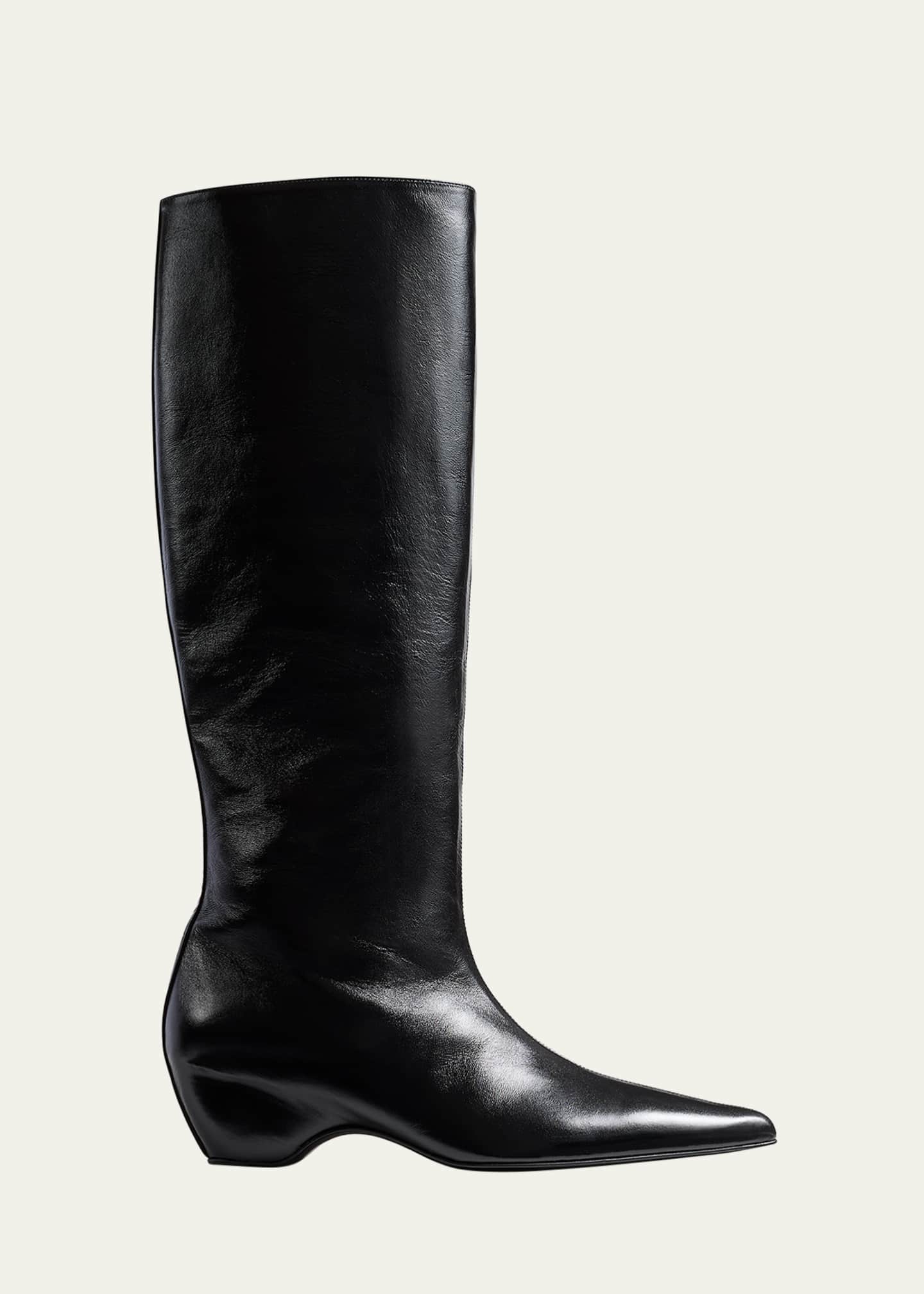 Khaite Sybil Leather Knee Boots - Bergdorf Goodman