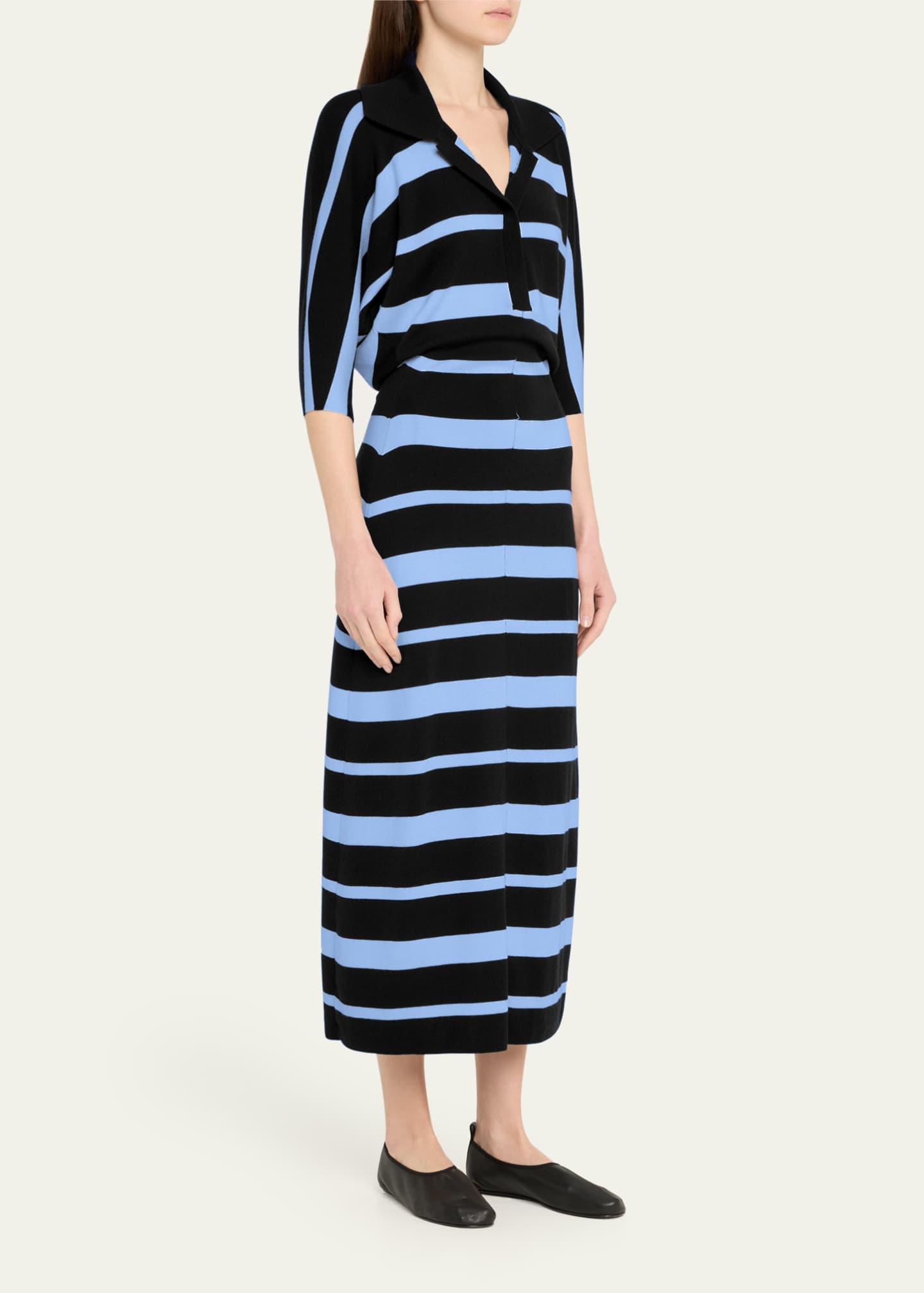 Proenza Schouler Solana Polo Stripe Superfine Merino Wool Dress ...