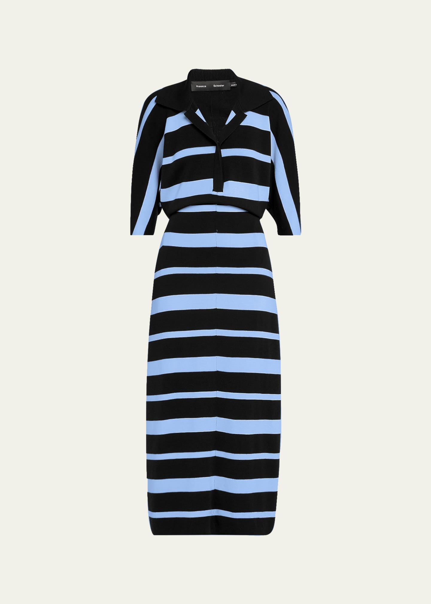 Proenza Schouler Solana Polo Stripe Superfine Merino Wool Dress ...