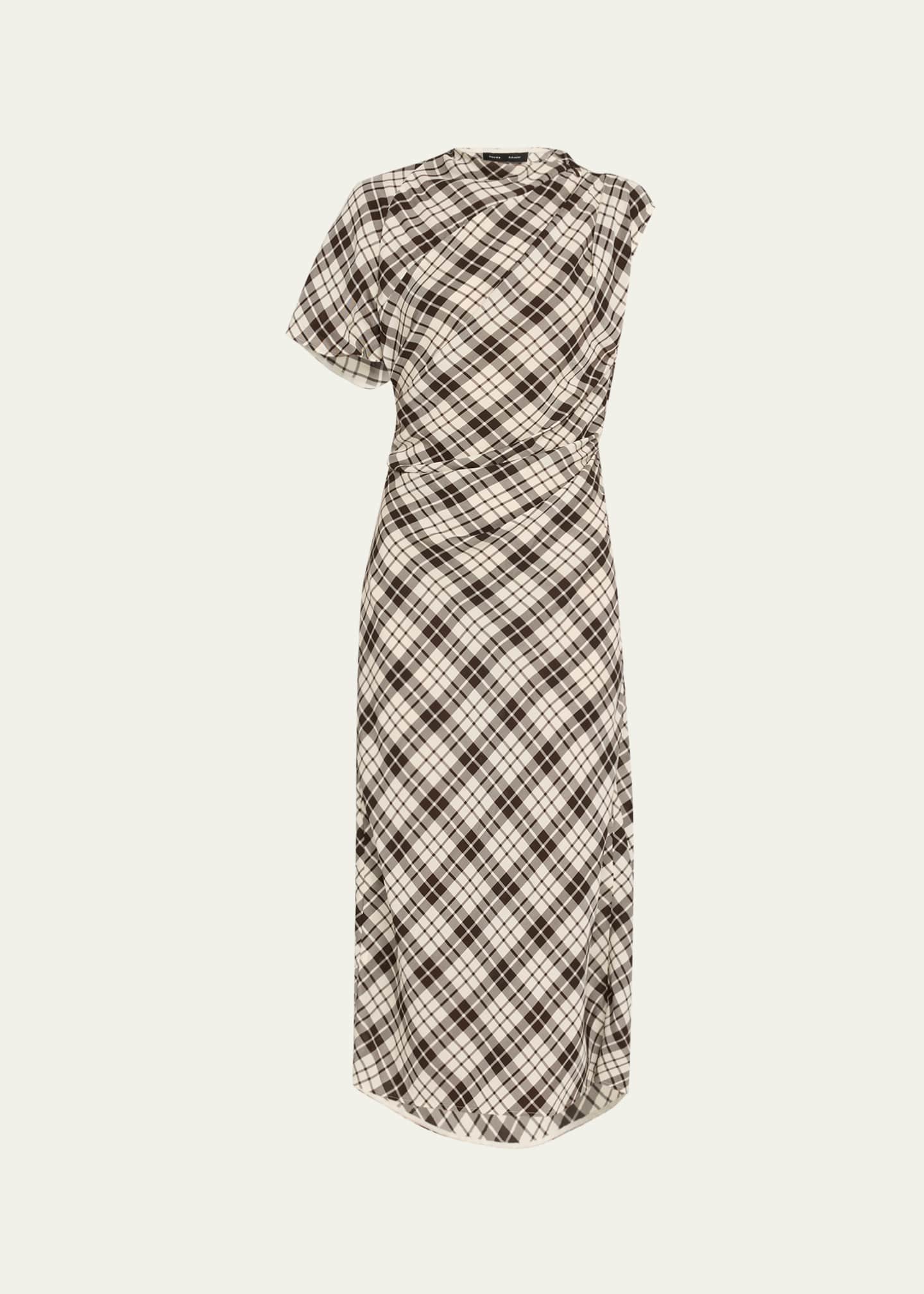 Proenza Schouler Hallie Crinkled Plaid Dress - Bergdorf Goodman